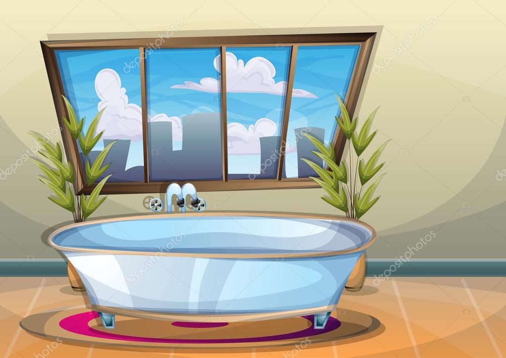 Cartoon vector illustration water pipe wall with separated layers ...