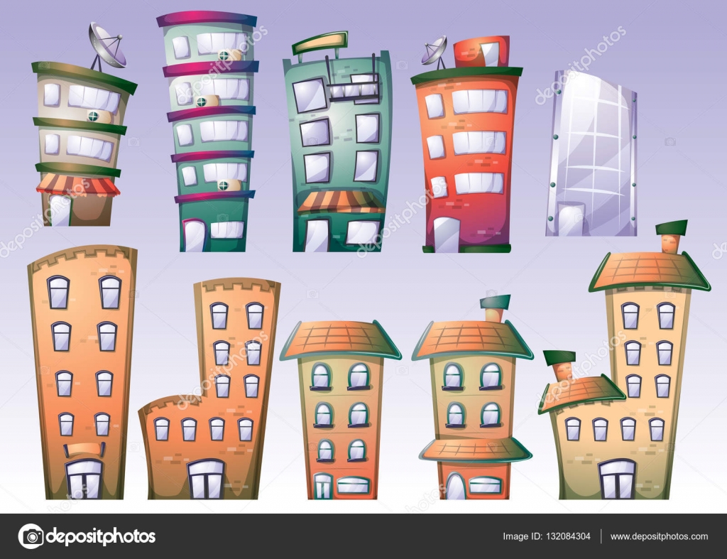 2d Cartoon Buildings