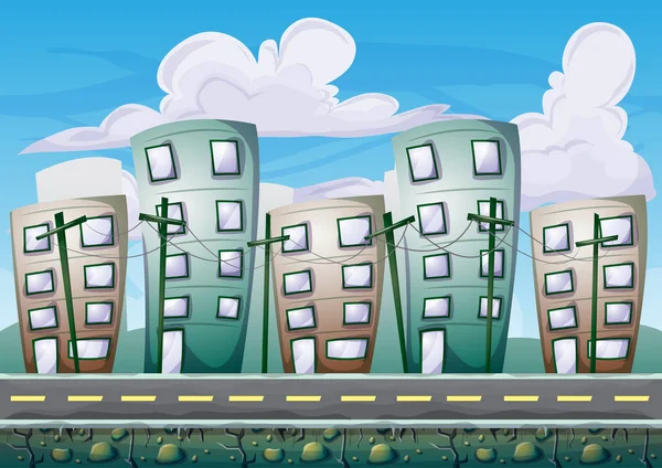 Cartoon vector building background with separated layers for game art ...