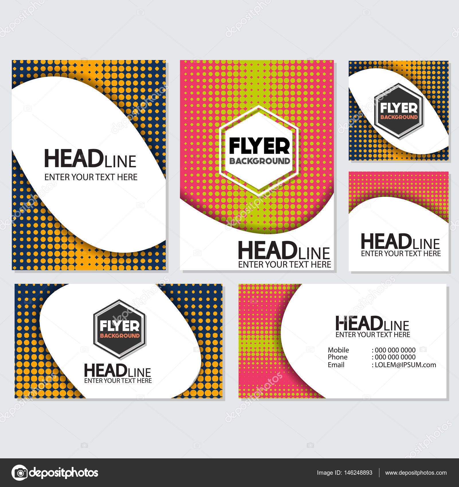 Halftone Flyer style background Design Template Stock Vector by ...