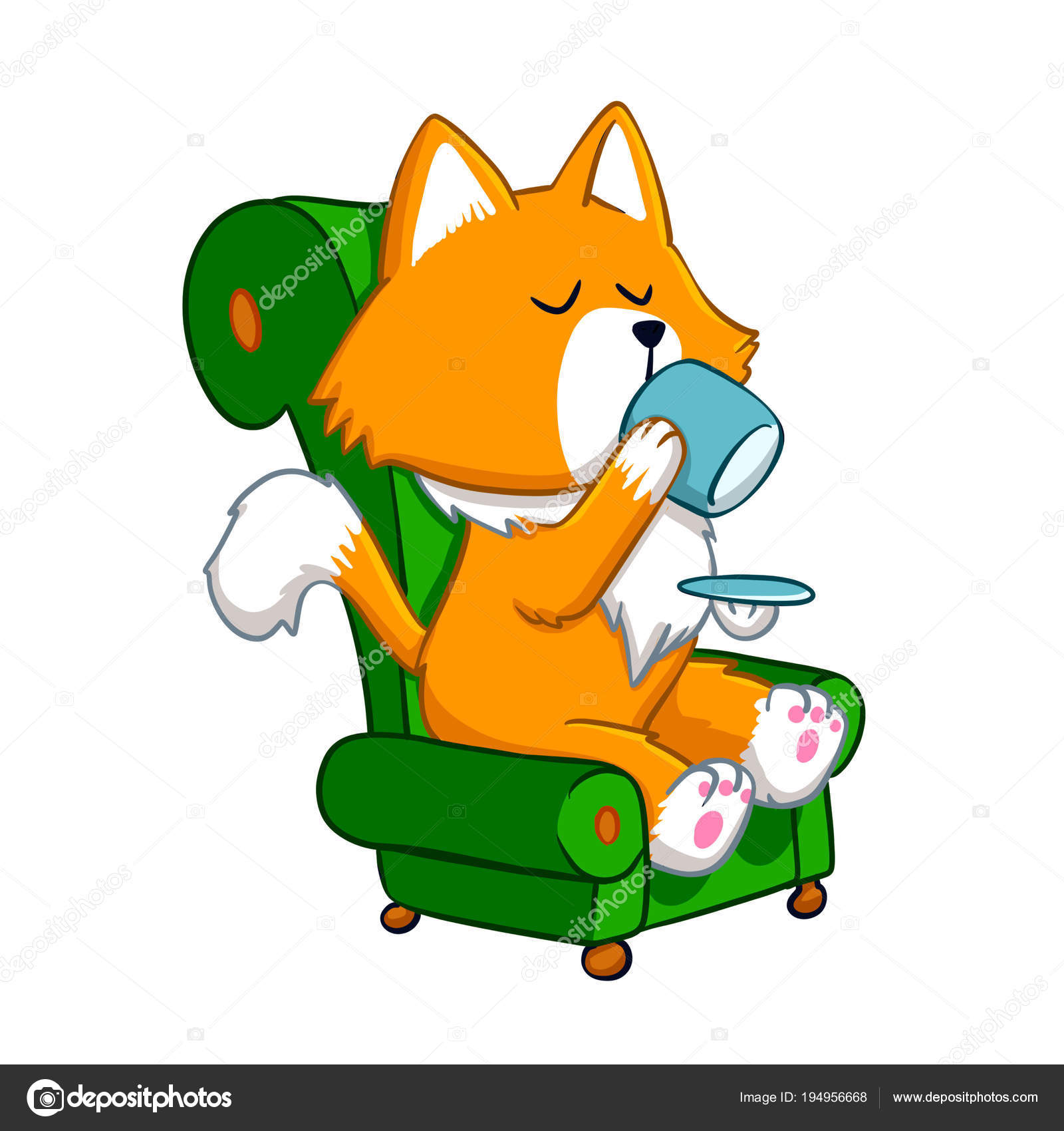 Images: tea cartoon | Cat Drinking Tea Cartoon Illustration — Stock ...