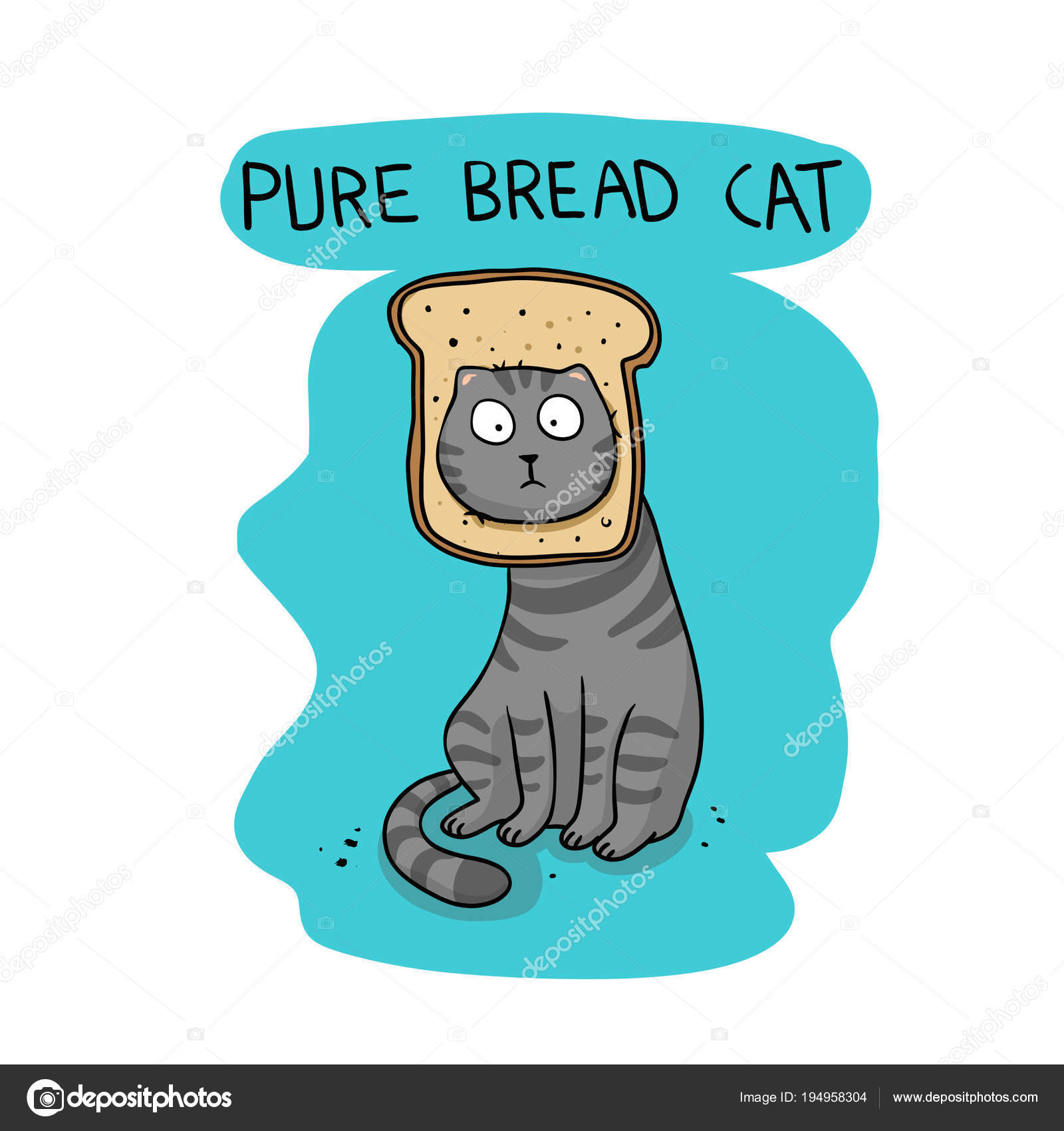 Pure Bread Cat Cartoon Illustration Stock Illustration by ©Milesthone ...