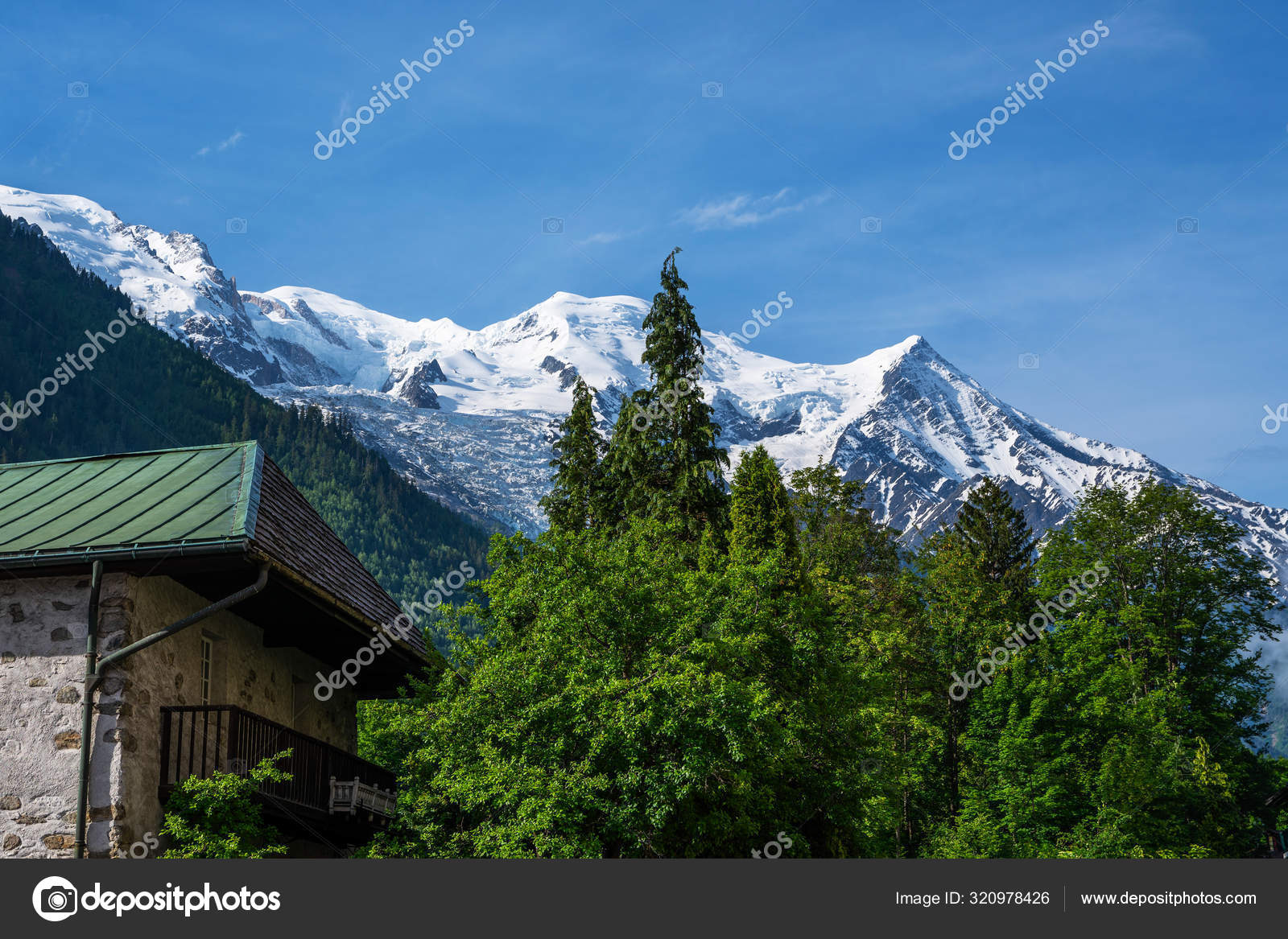 Chamonix Downtown Summer France Famous Ski Resort Alps Mountains Summer ...