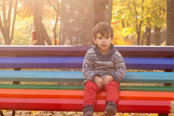 Shy Toddler Kid Sitting Lonely Watching Friends Play Playground Shy ⬇ ...