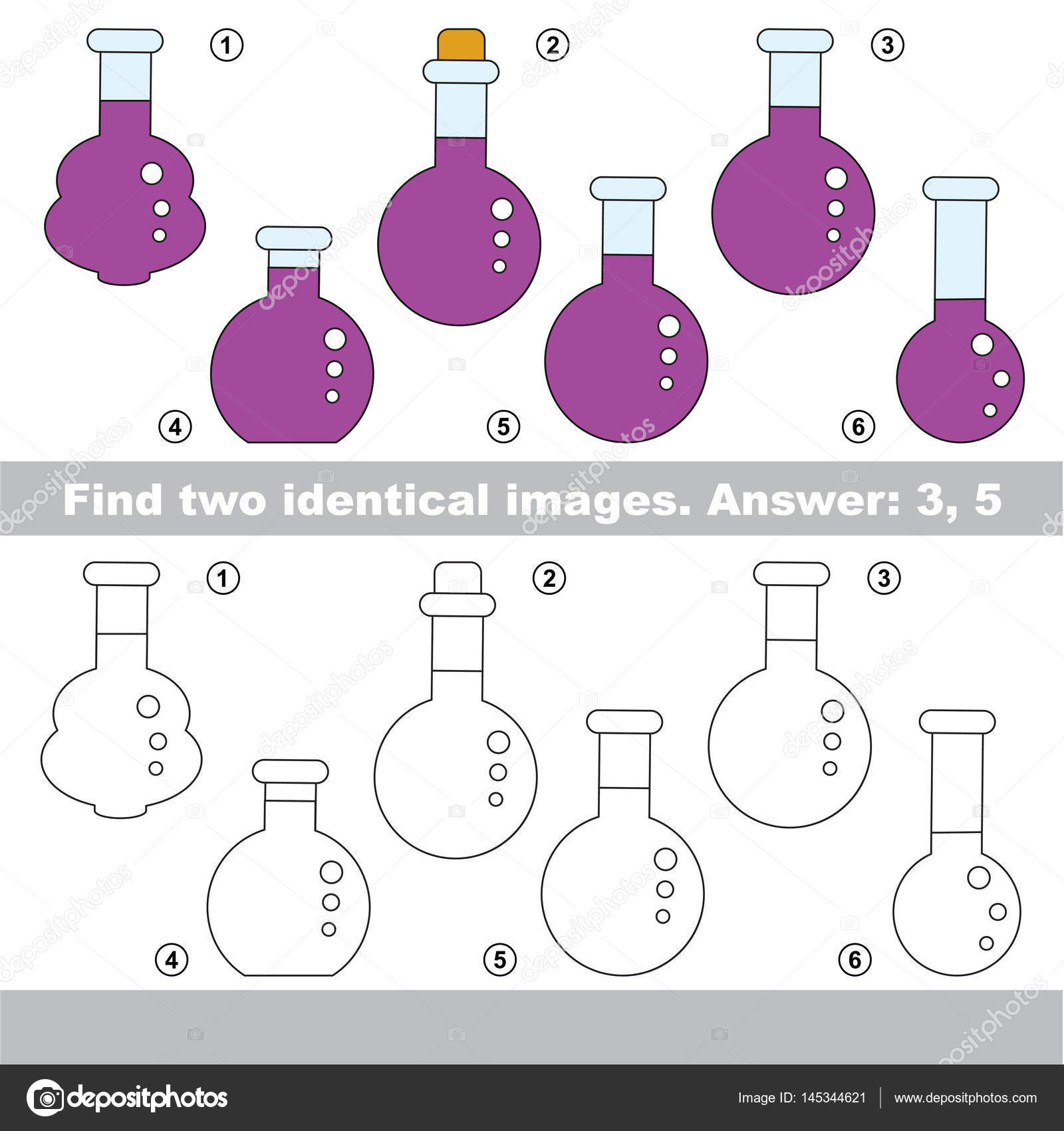 Juego visual para que los niños encuentren un par de objetos ocultos ...