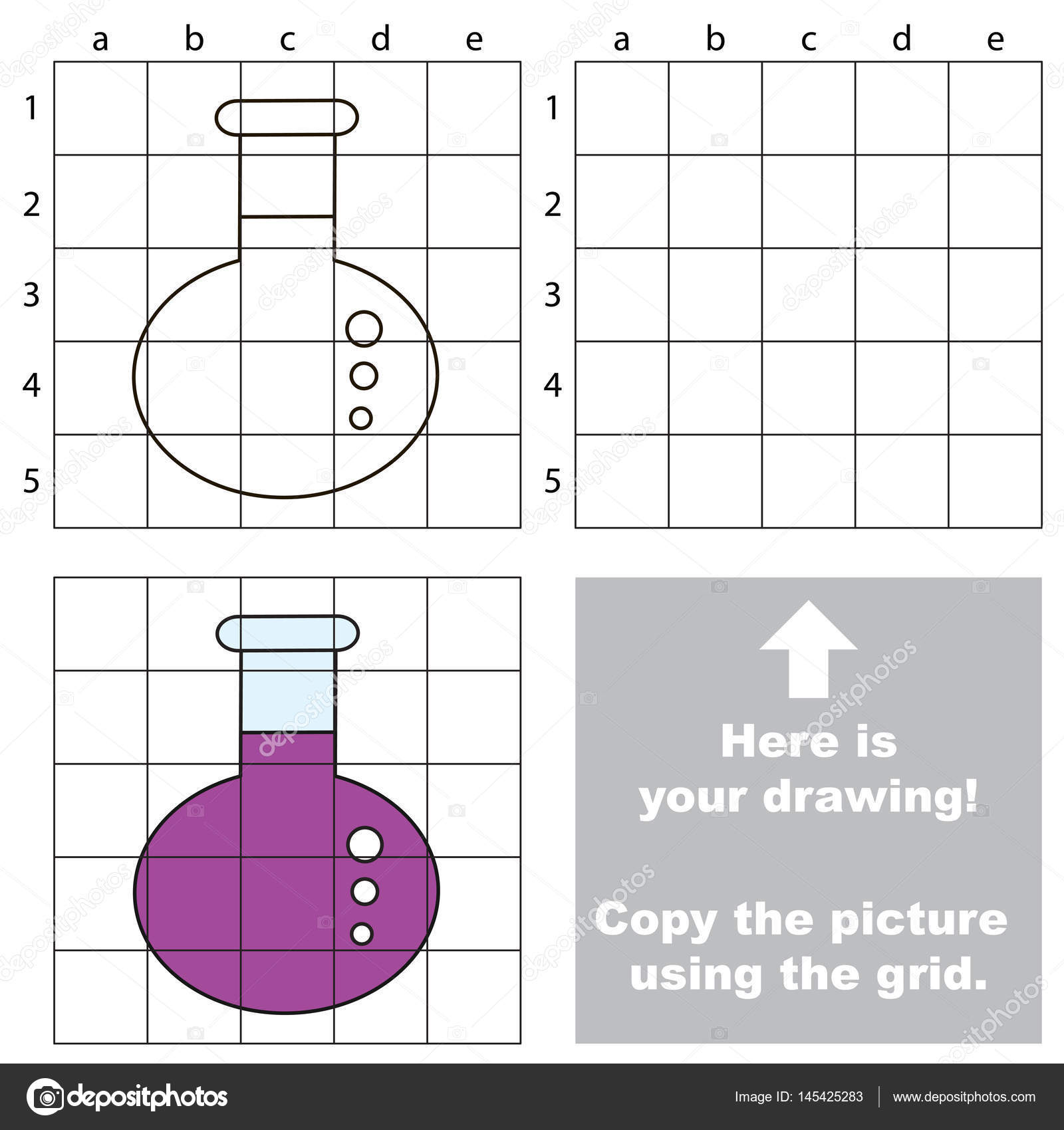 Copy the image using grid, the simple educational kid game. Stock ...