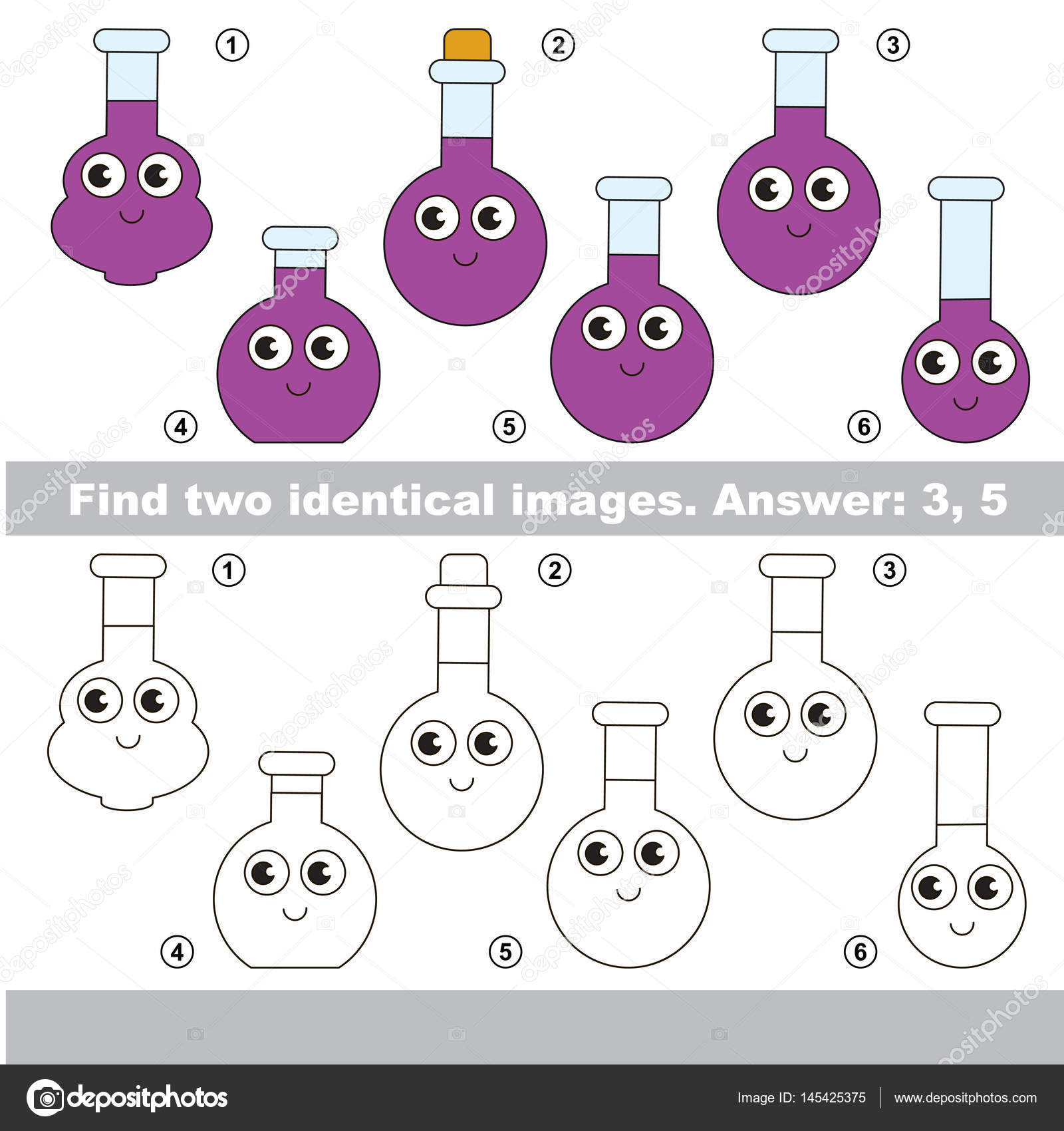 Visual game for kids to find hidden couple of objects. Stock Vector by ...