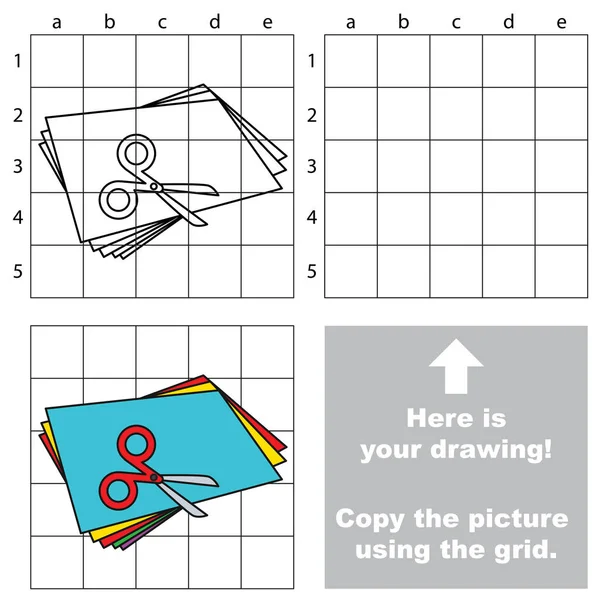 Copy the image using grid, the simple educational kid game. Stock ...