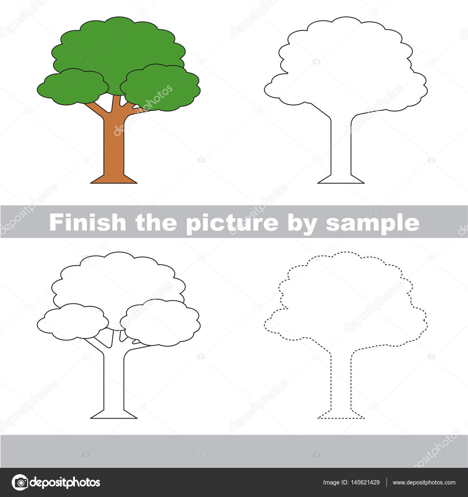 Kid drawing worksheet to complete picture by sample. Stock Vector by ...
