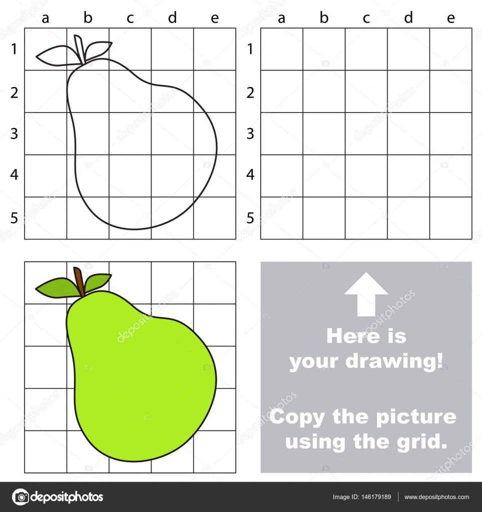 Salin gambar menggunakan grid. Buah pir Vektor Stok oleh ©Anna ...