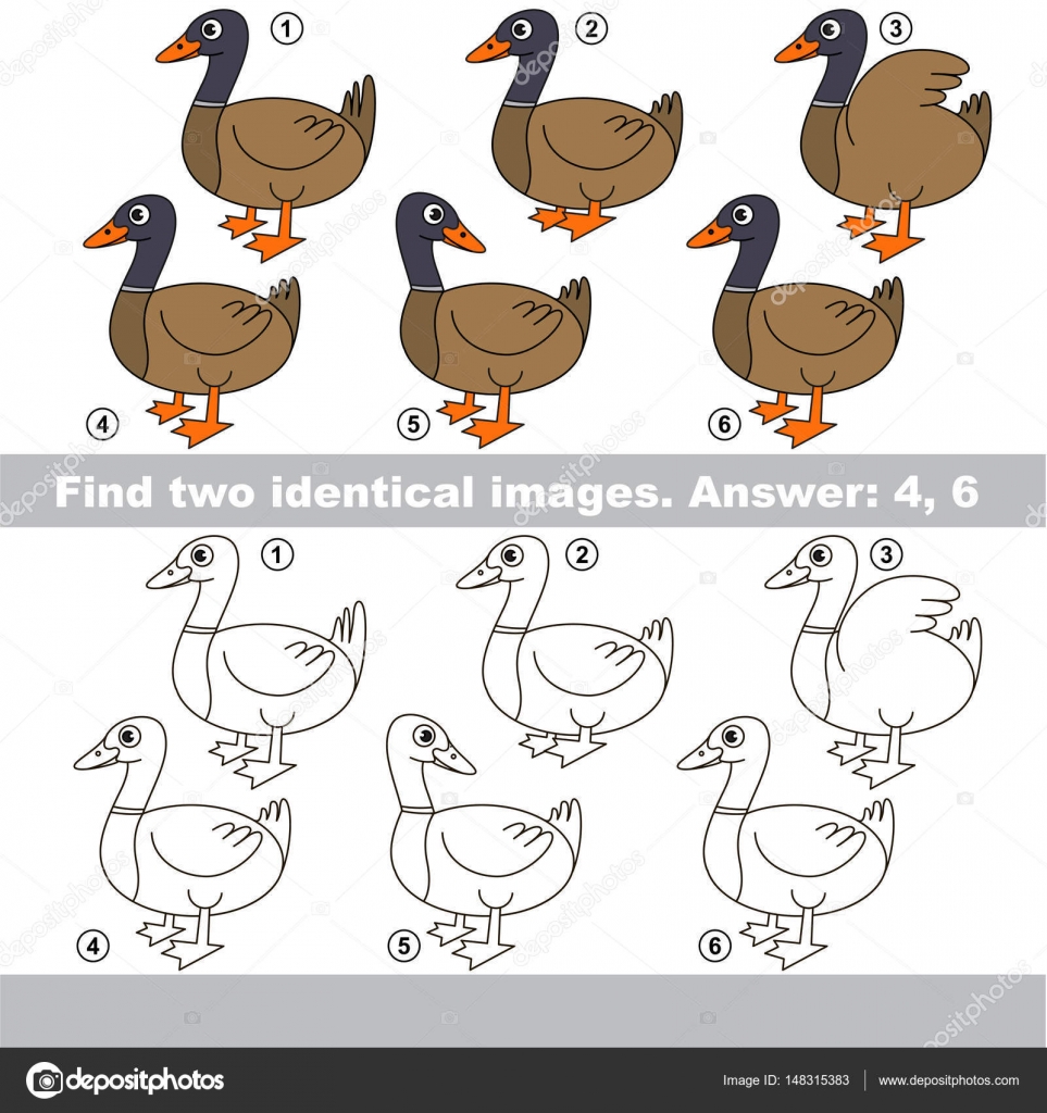 Juego visual para que los niños encuentren un par de objetos ocultos ...