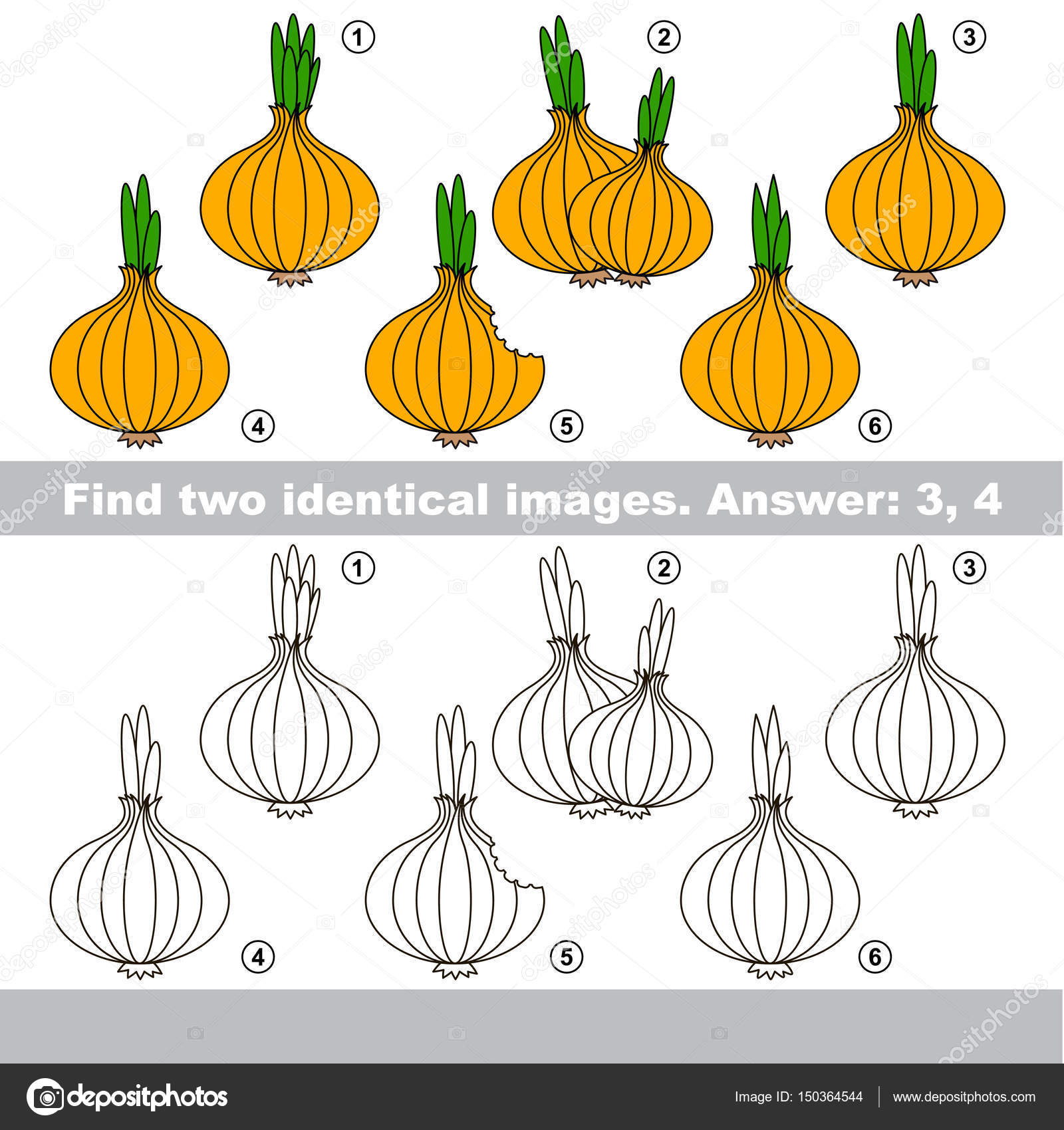 Juego visual para que los niños encuentren un par de objetos ocultos ...