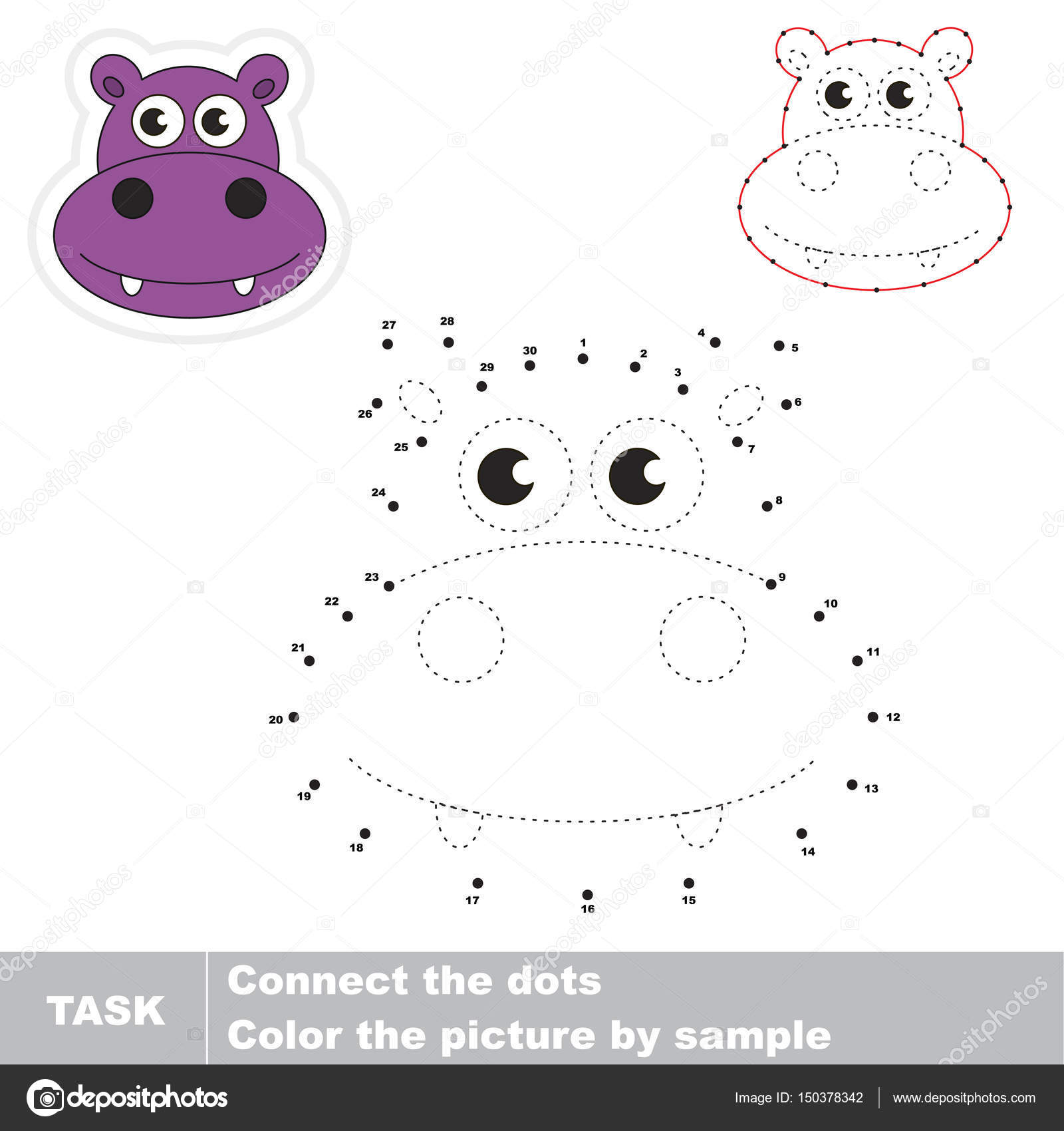 Vector trace educational game for preschool kids. Stock Vector Image by ...