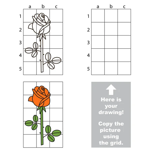 Copy the image using grid, the simple educational kid game. Stock ...