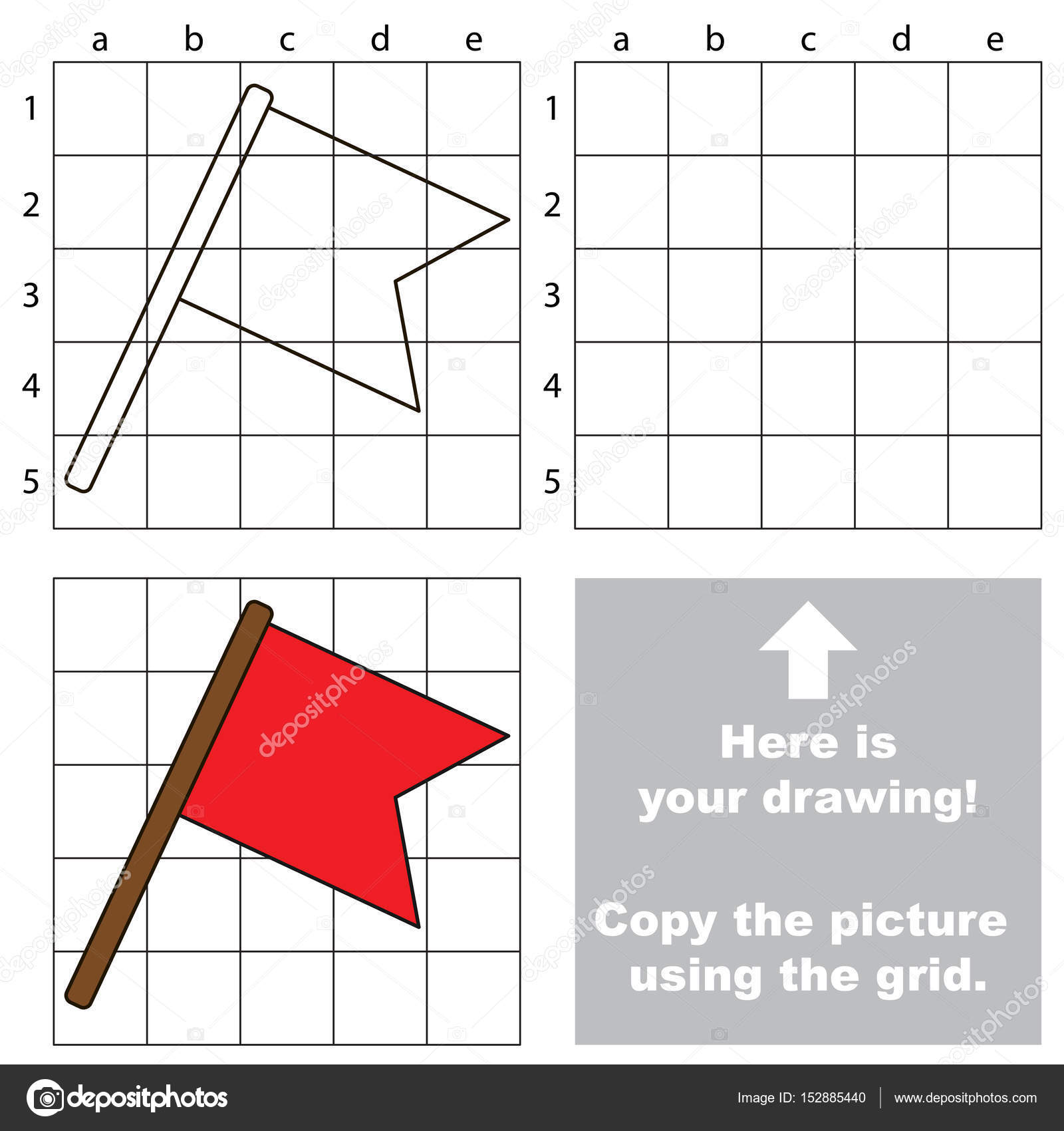 Copy the image using grid, the simple educational kid game. Stock ...