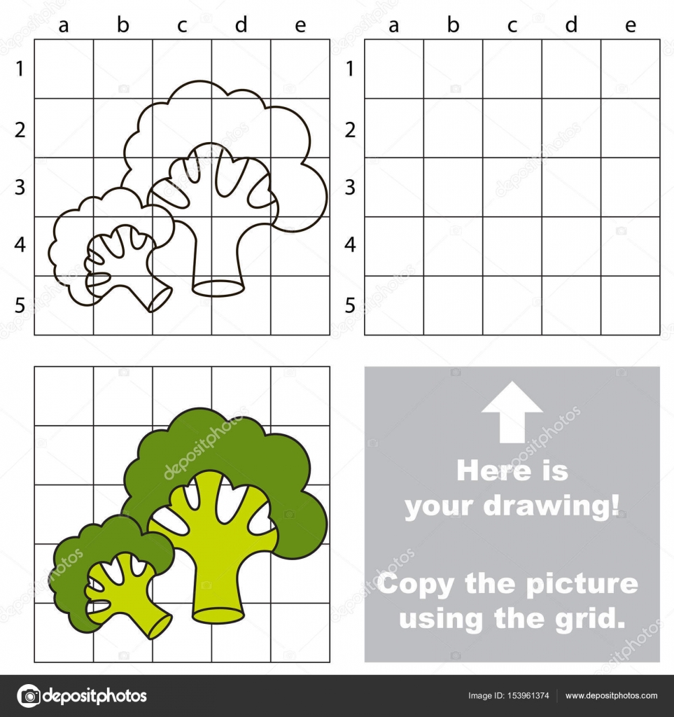 Copy the image using grid, the simple educational kid game. Stock ...