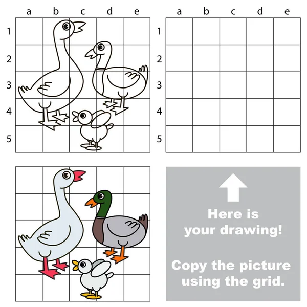 Copy the image using grid, the simple educational kid game. Stock ...