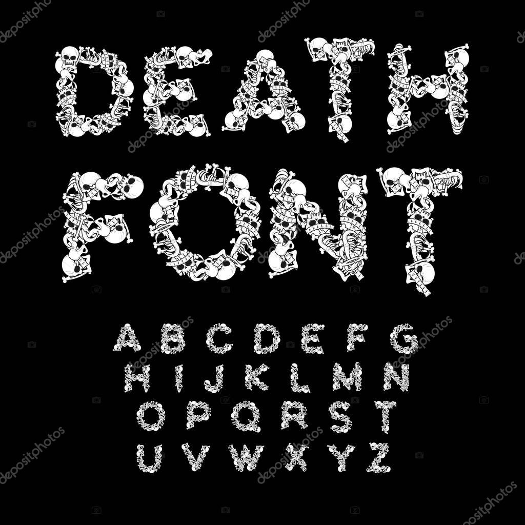 Skeleton alphabet letters | Death font. Bones ABC. Skeleton alphabet ...