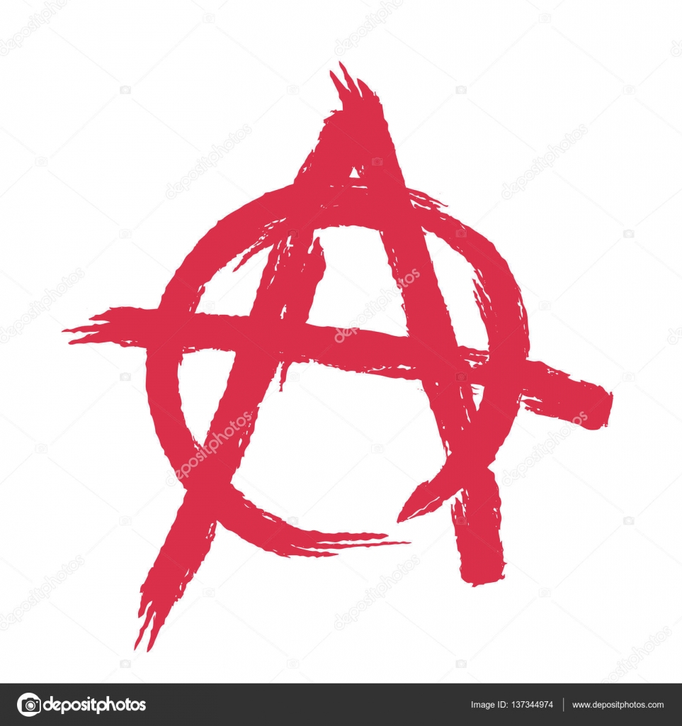 Anarchy sign isolated. Brush strokes grunge style Stock Vector Image by ...