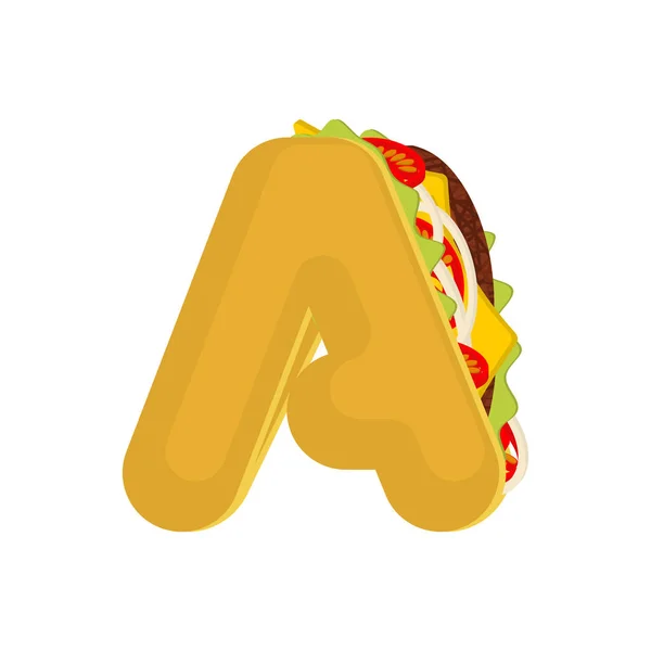 Letter N tacos. Mexican fast food font. Taco alphabet symbol. Me ...