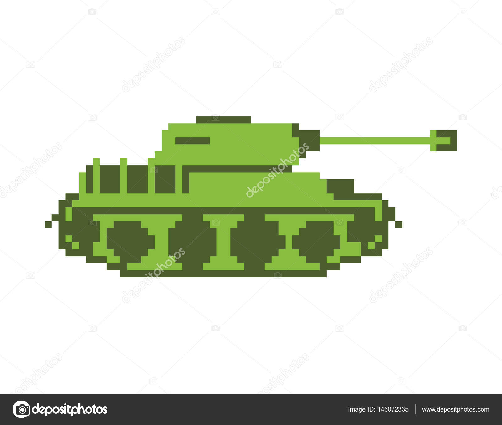 Tank pixel umění. vojenský stroj je pixelatedl. Bojové doprava Stock ...