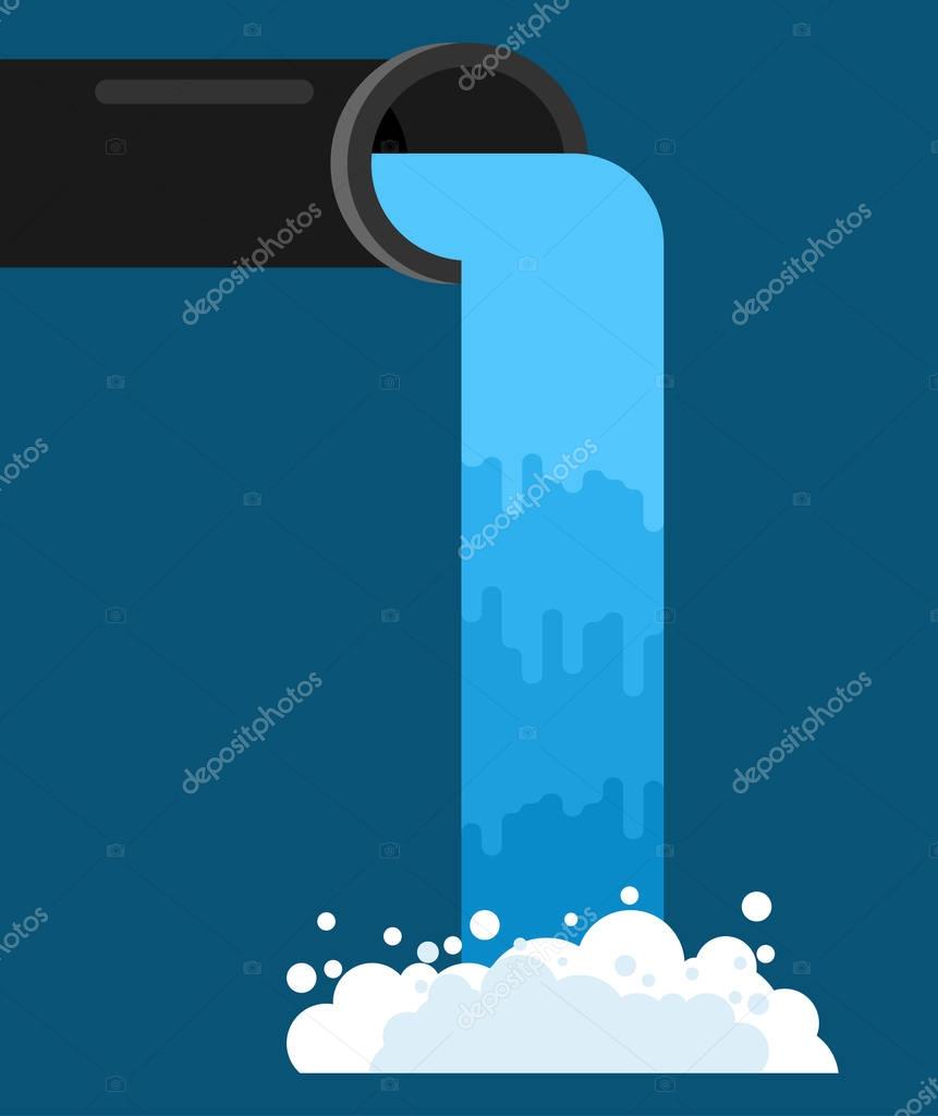 Agua saliendo de la tubería. Flujo de agua limpia. Ilustración del ...