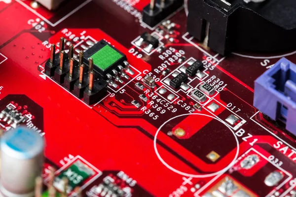 red computer chip - Stock Image - Everypixel