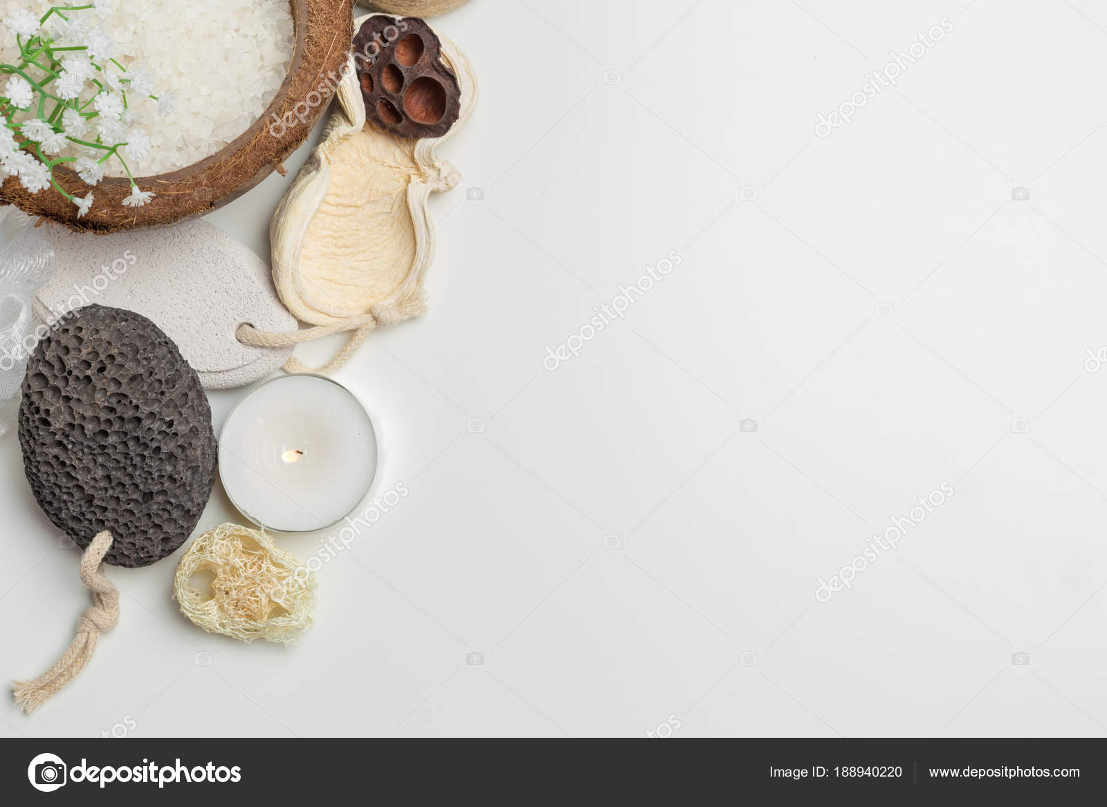 Spa Set Isolated White Background Beauty Care Stock Photo by ...