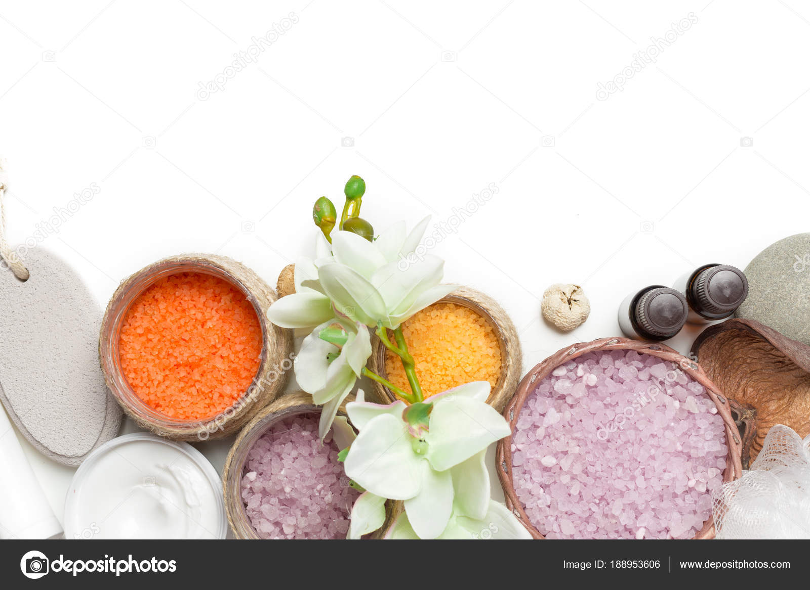 Spa Set Isolated White Background Beauty Care Stock Photo by ...
