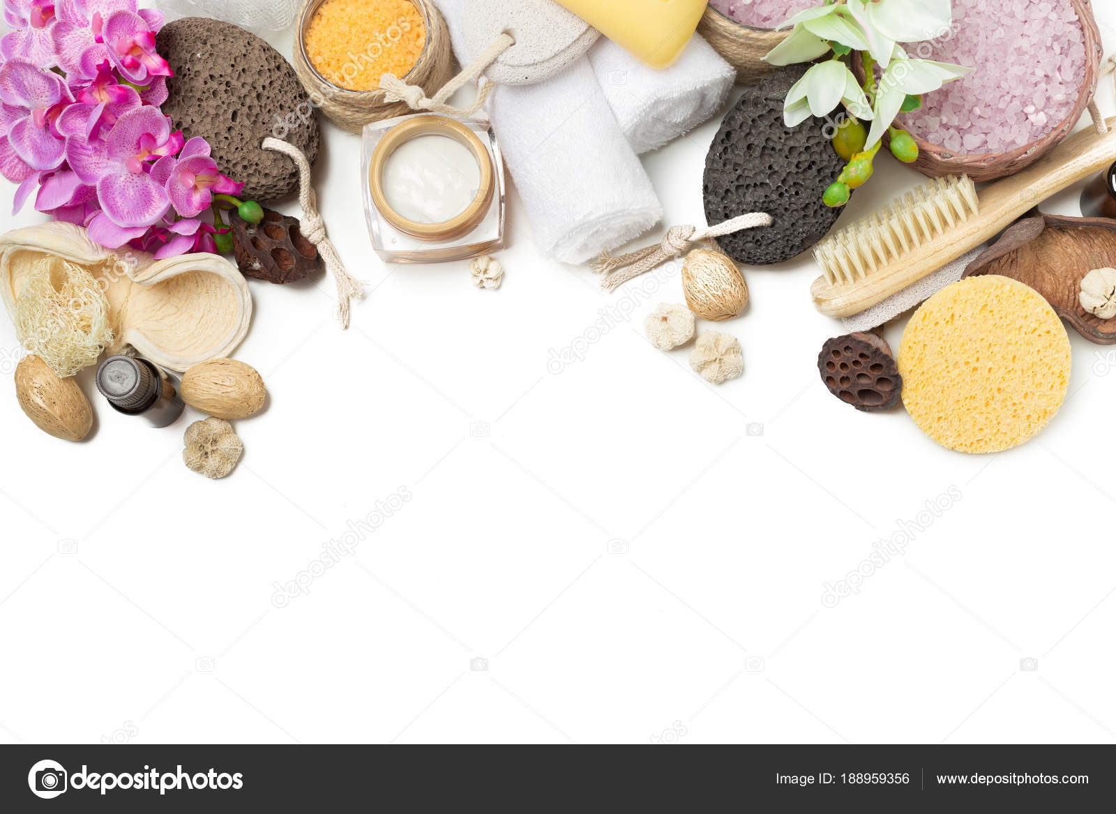 Spa Set Isolated White Background Beauty Care Stock Photo by ...