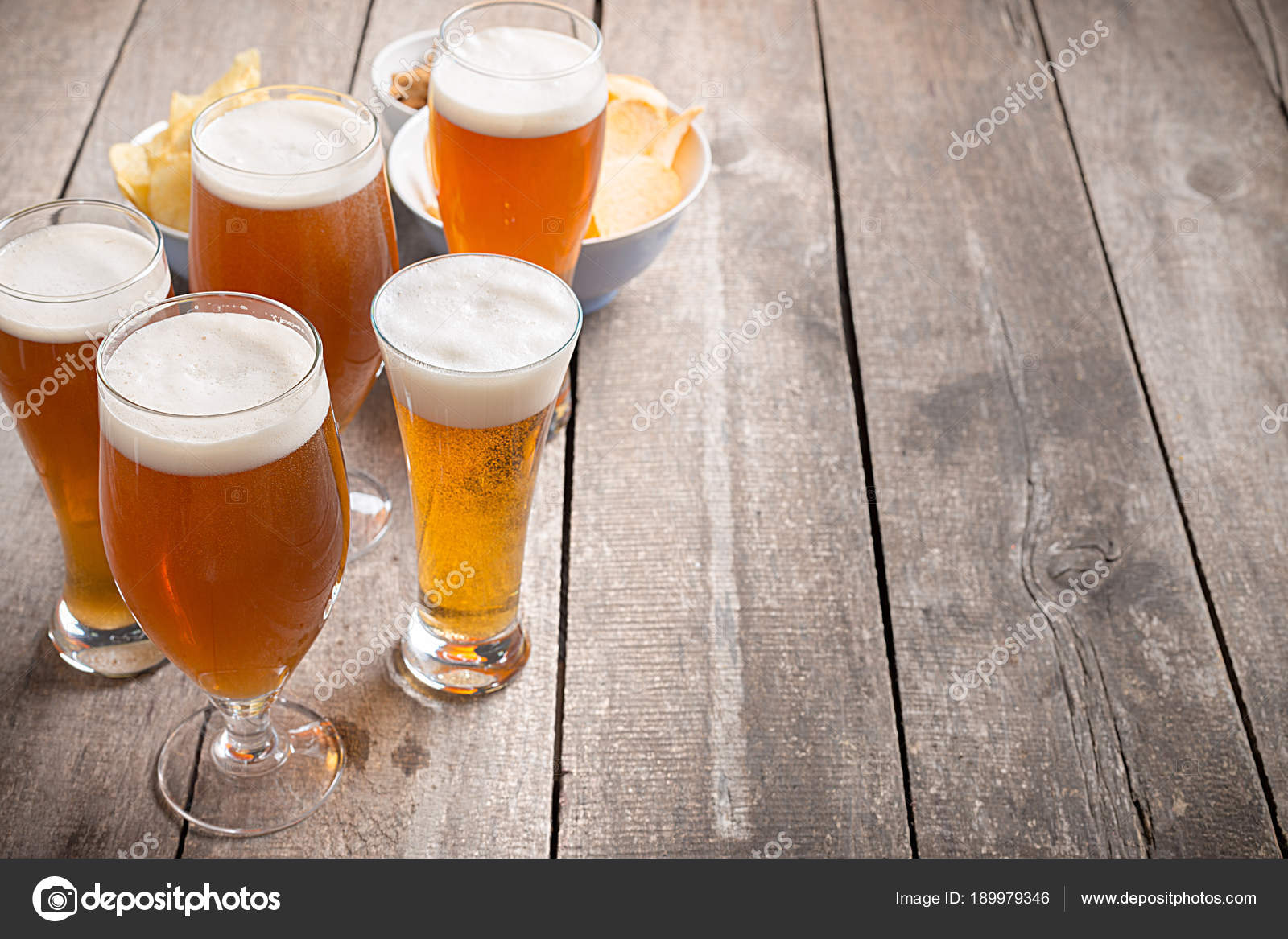 Beer Glasses Wood Background Stock Photo by ©Fotofabrika 189979346