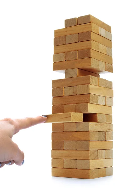 Building Collapse Game Isolated White Background — Stock Photo ...