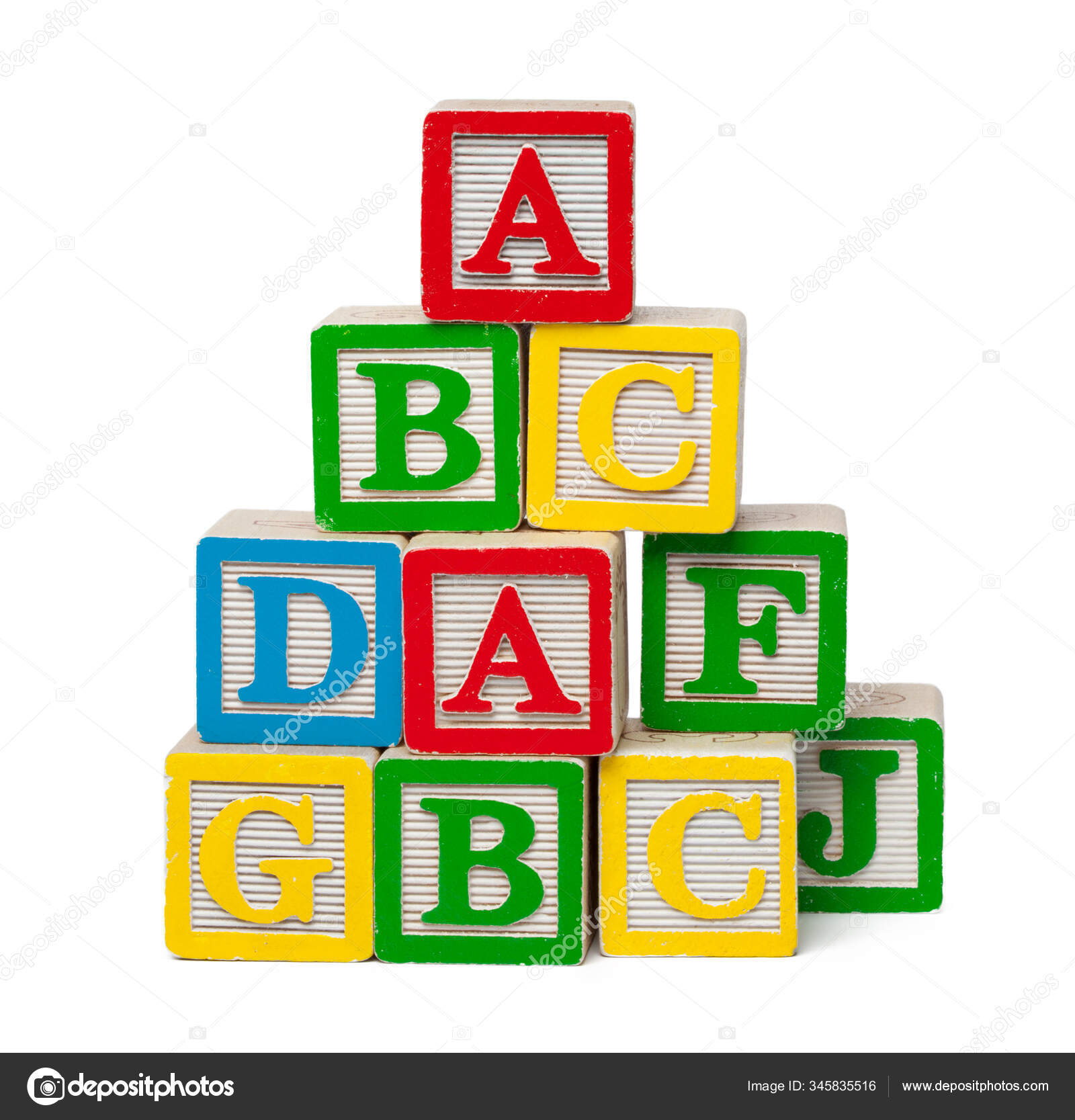 Wooden alphabet blocks isolated on white background Stock Photo by ...