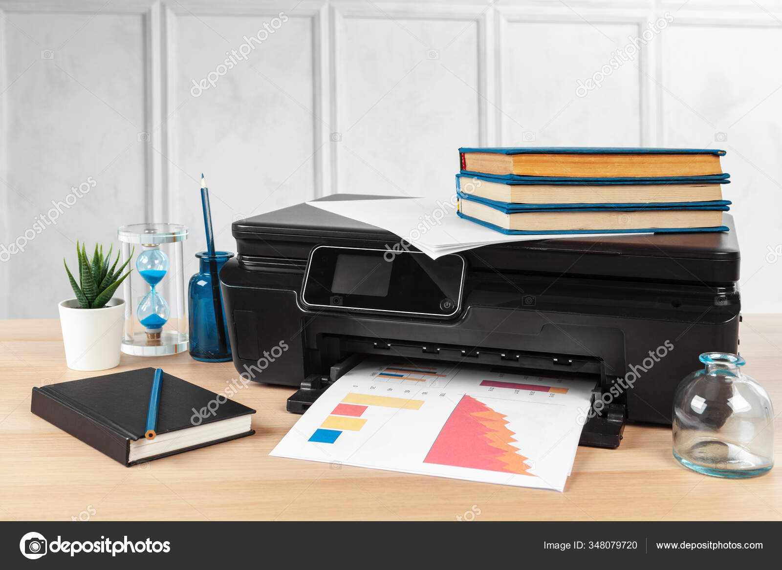 Multi-function printer machine ready for printing, copy, scanning in ...