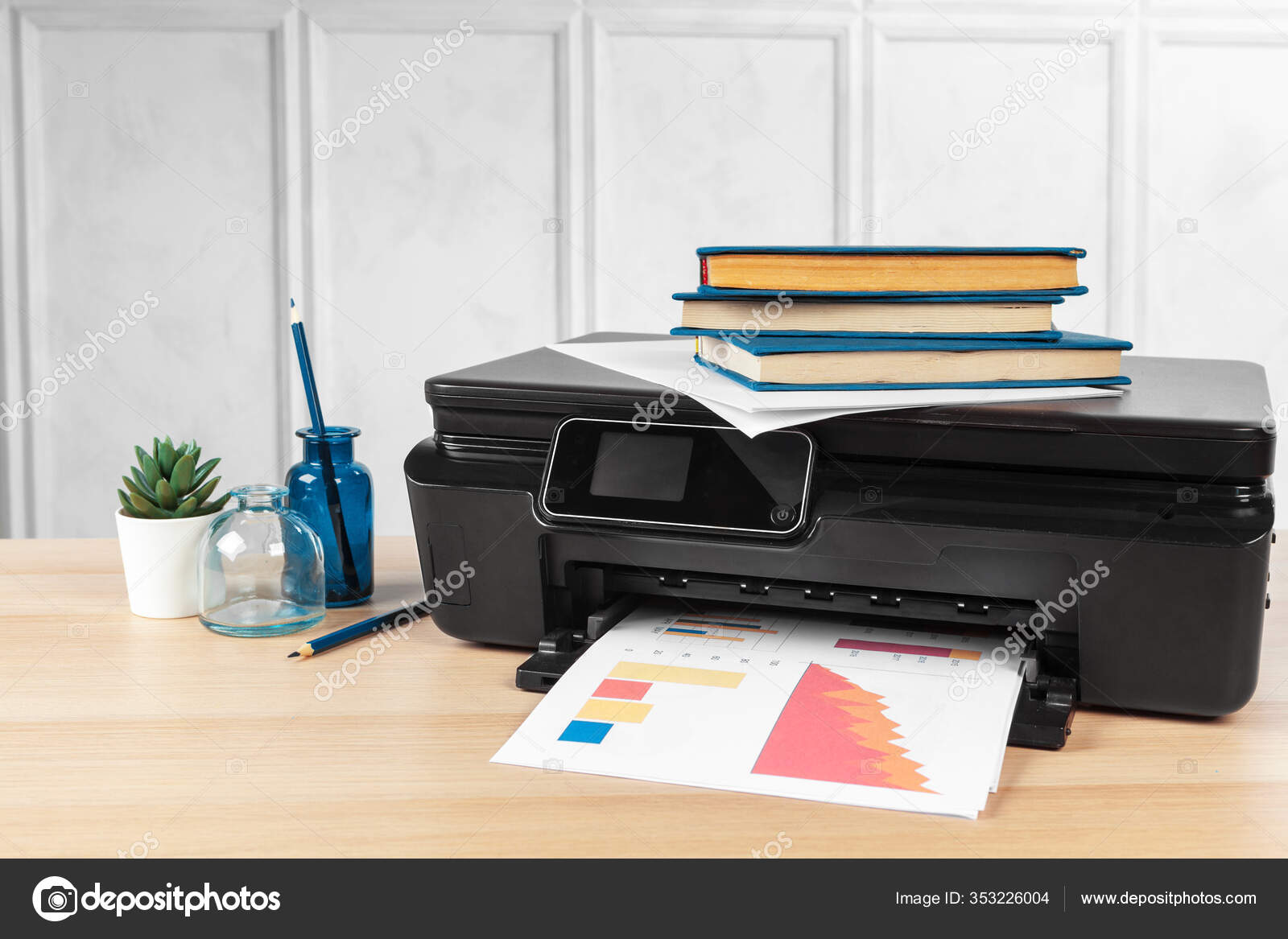 Multi-function printer machine ready for printing, copy, scanning in ...