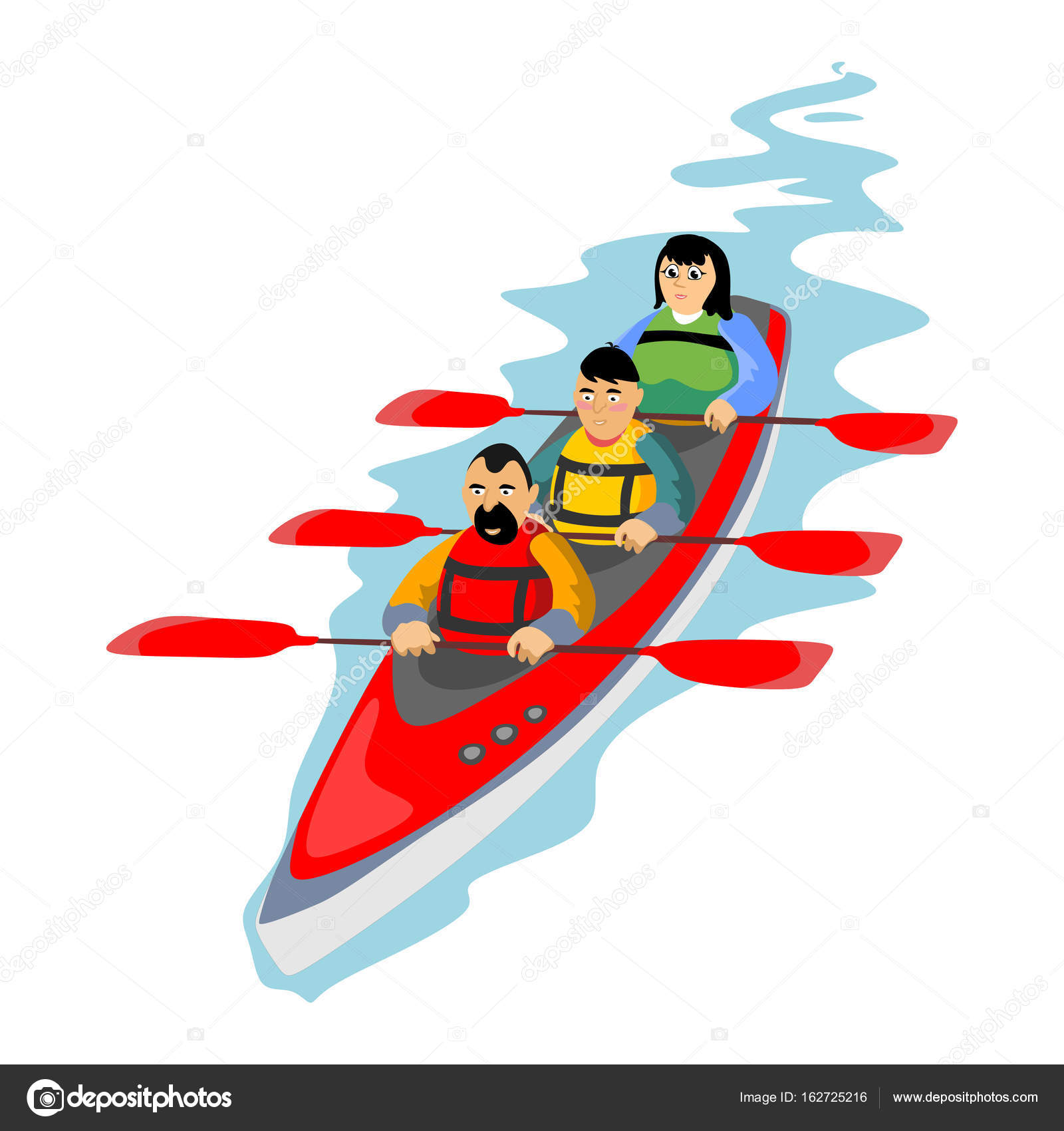 Canoeing water extreme sports, isolated design element for summer ...