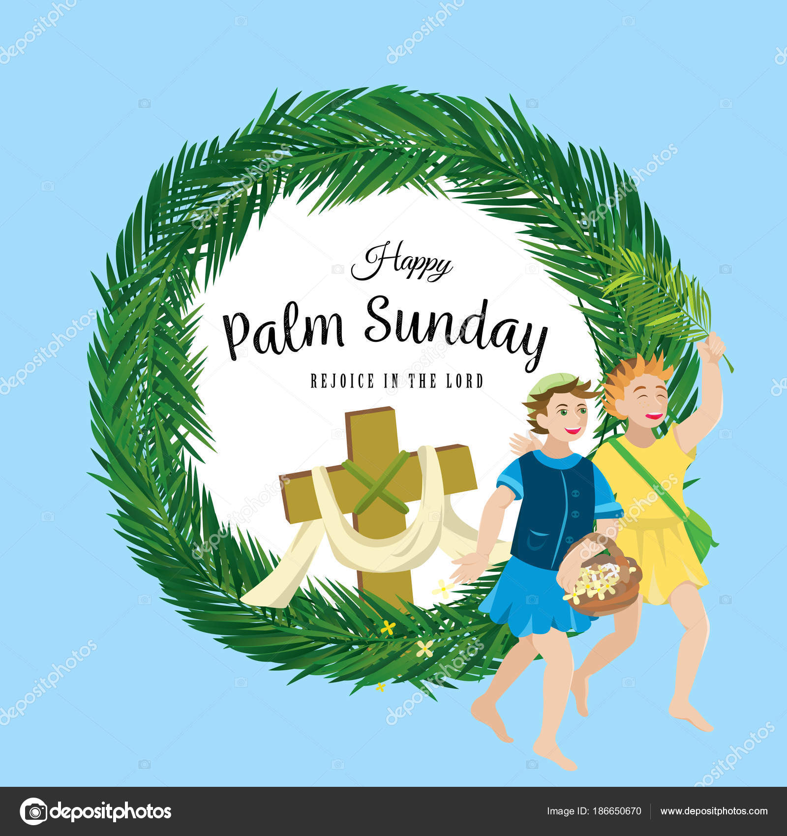 Religion holiday palm sunday before easter, celebration of the entrance ...