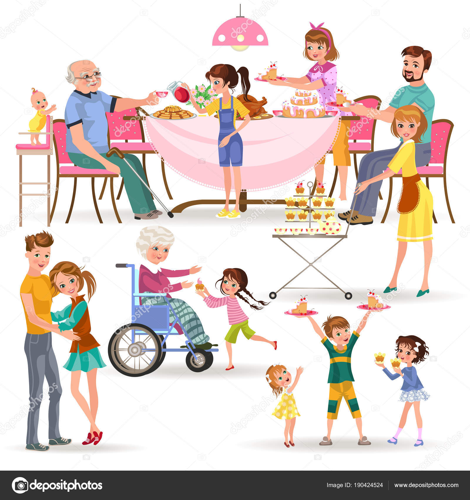 Family Eating Clip Art