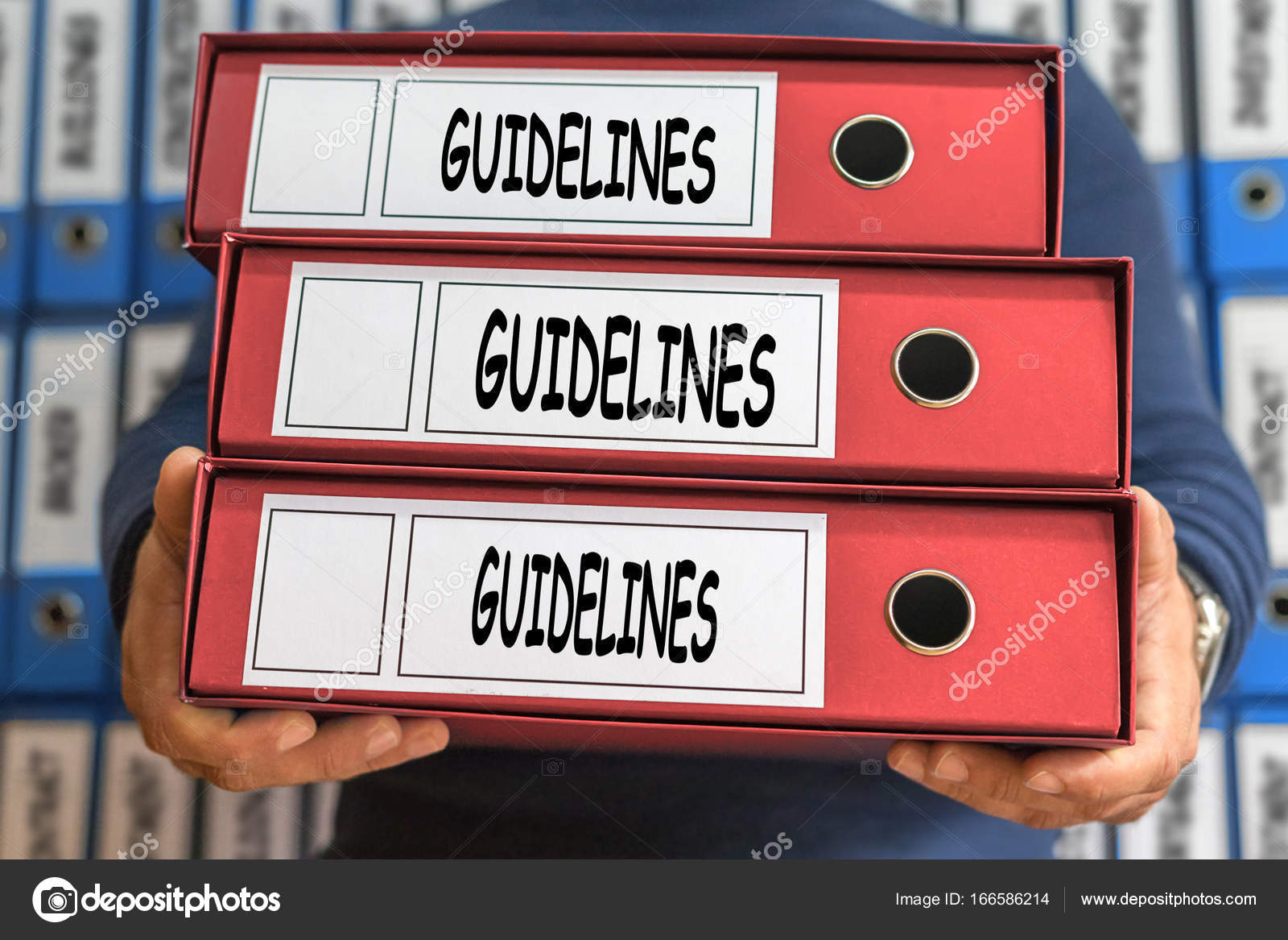 Guidelines concept words. Folder concept. Ring binders. Stock Photo by ...