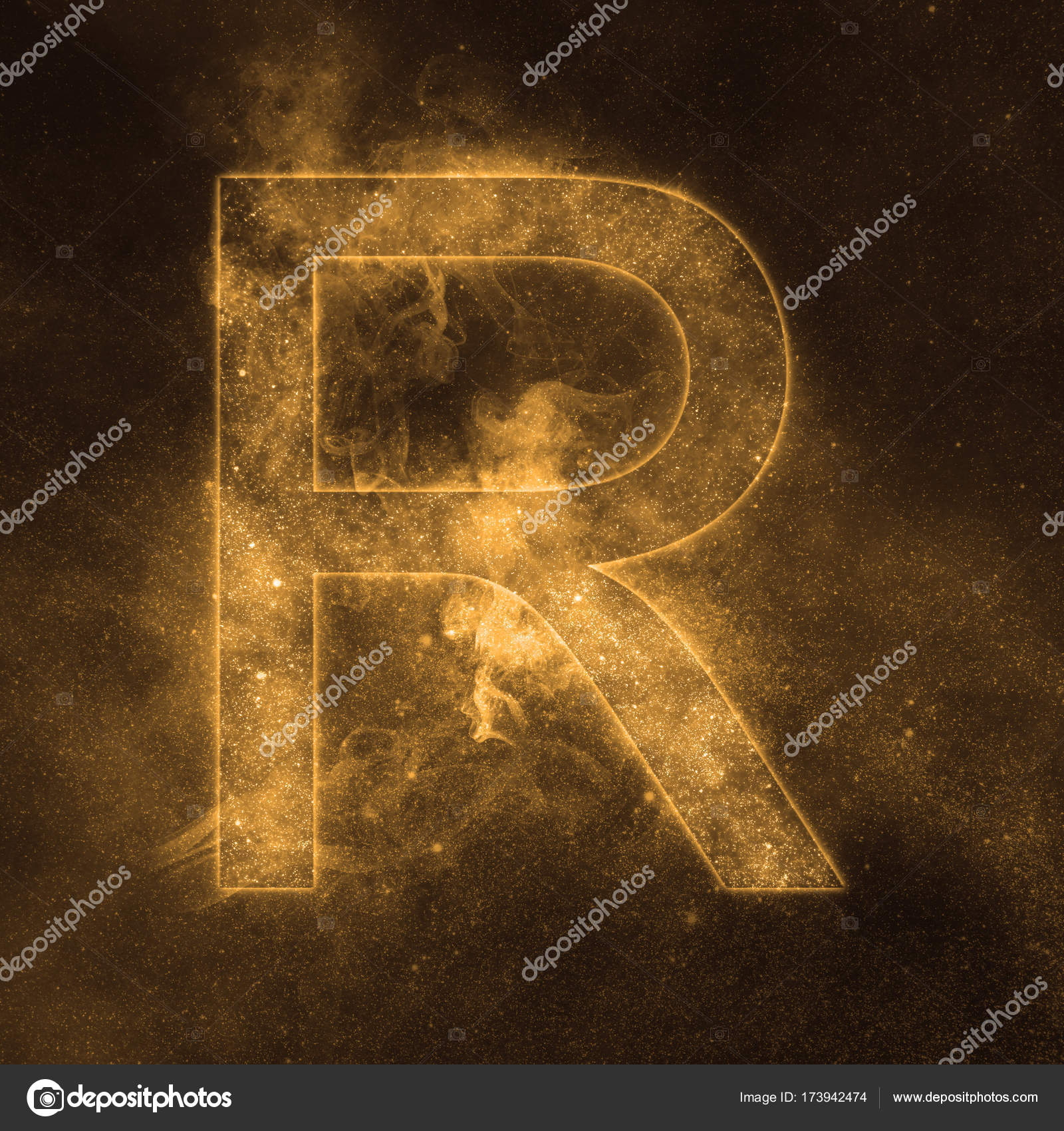 Letter R alphabet symbol. Space Letter, Night Sky Letter. — Stock Photo ...