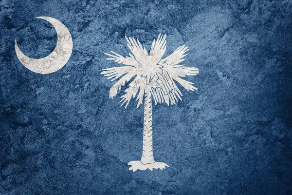Vintage south carolina flag on grunge wooden panel — Stock Photo ...