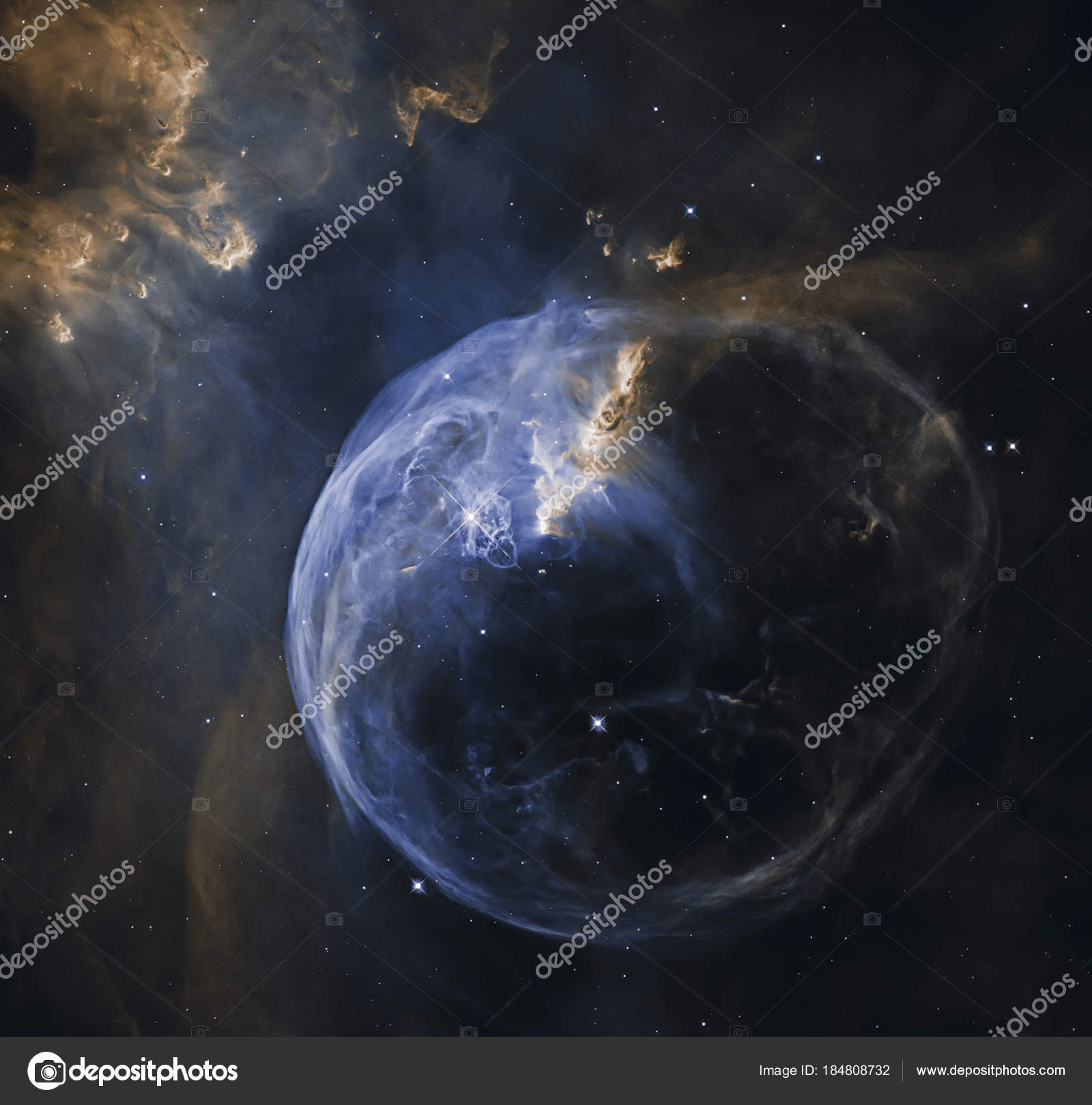 Bubble Nebula in Cassiopeia constellation. — Stock Photo © Allexxandar #184808732