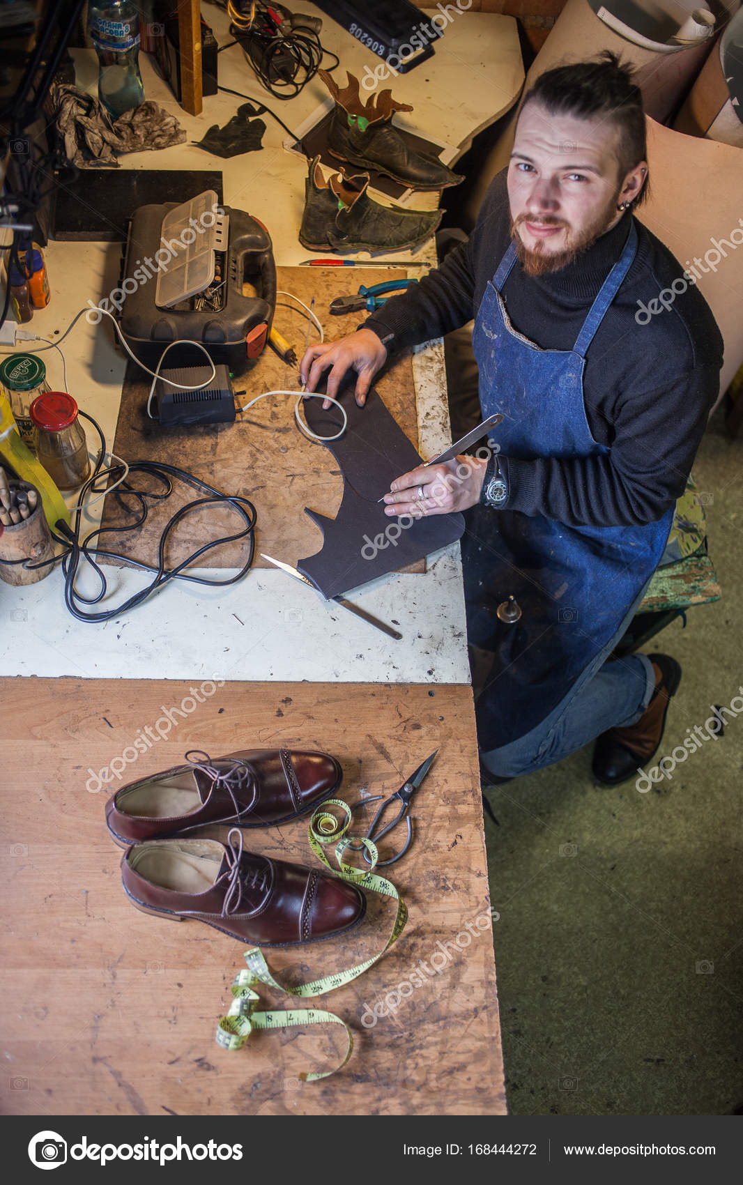 Male Shoe Maker Working — Stock Photo © alin.s #168444272