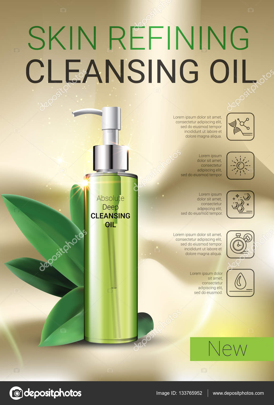 Deep Cleansing Oil ads. Stock Vector by ©ant_art 133765952