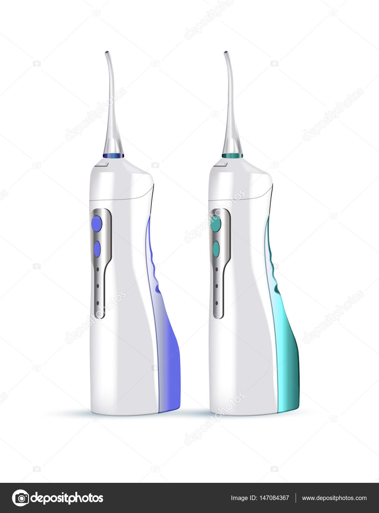 Electric Oral Irrigator. Vector illustration of realistic Portable ...