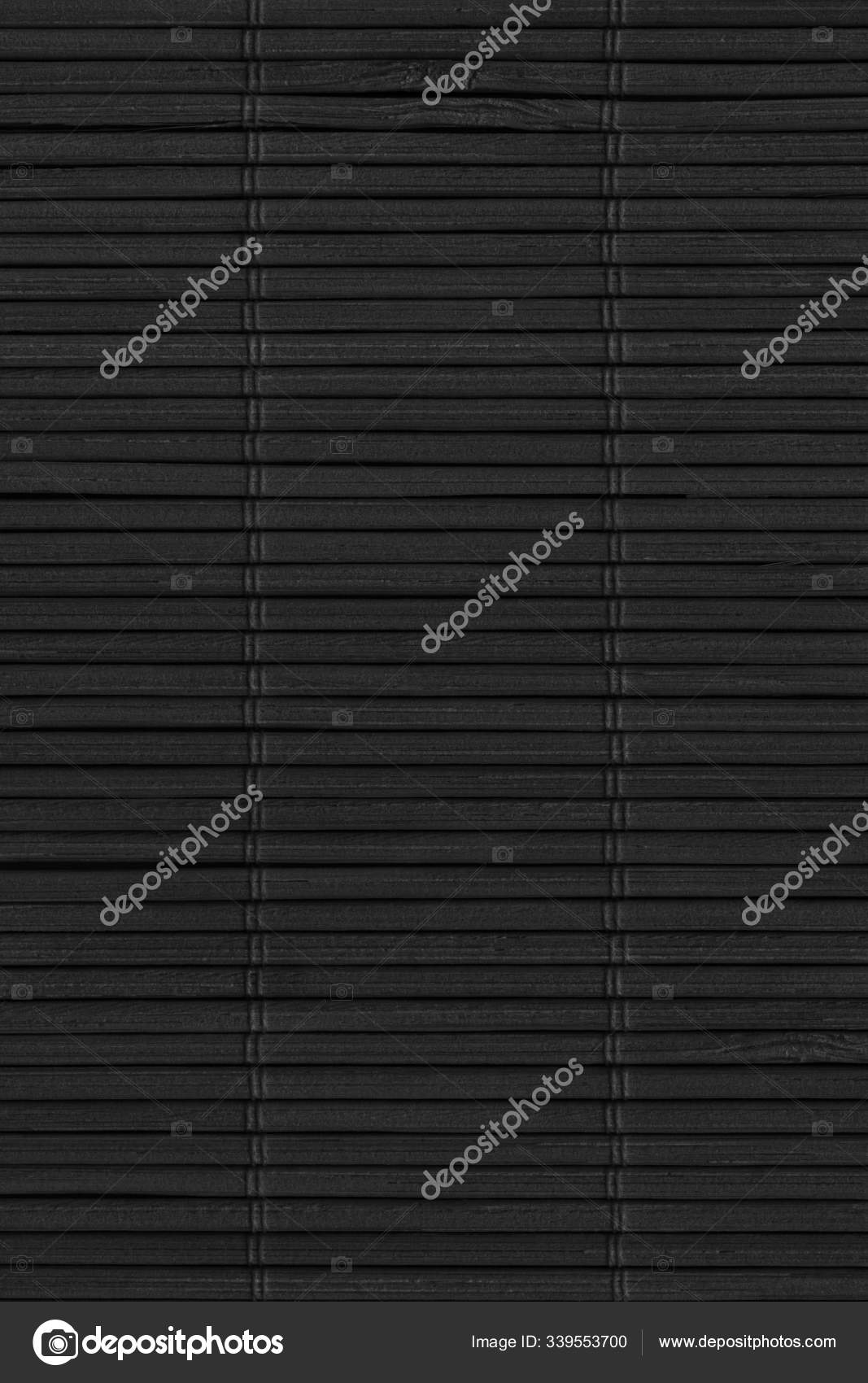 High Resolution Black Bamboo Rustic Place Mat Slatted Interlaced Coarse ...