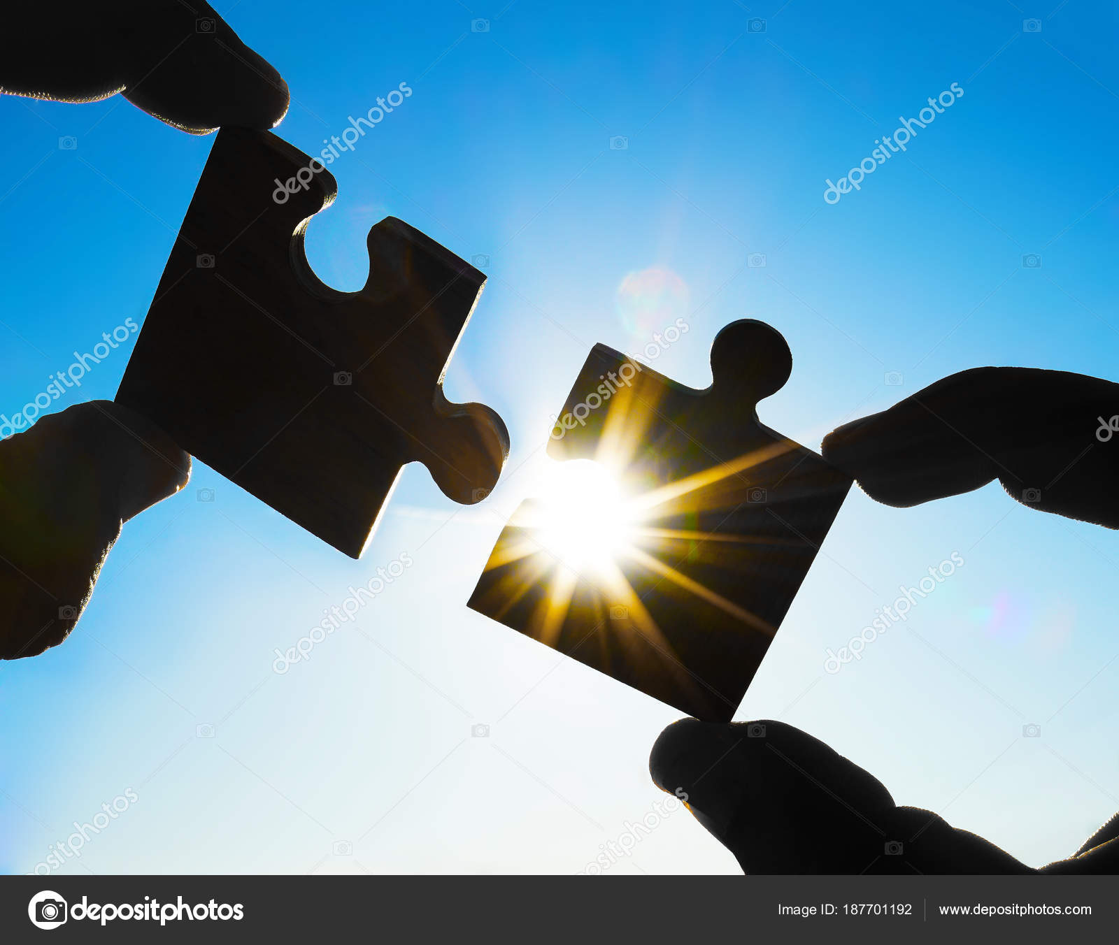 Two Hands Puzzle Pieces Sky Background Stock Photo by ©borjomi88 187701192