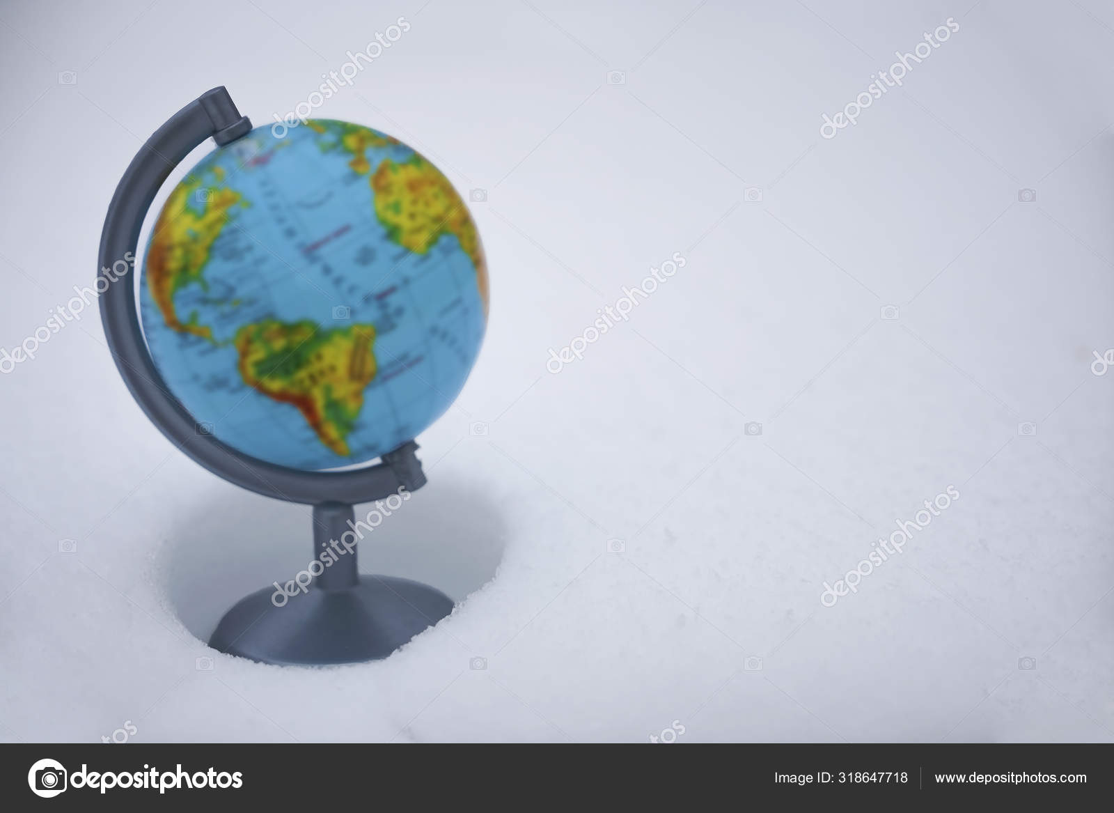 Freezing Planet Earth Large Drift Snow Concept Climate Change Ice Stock ...