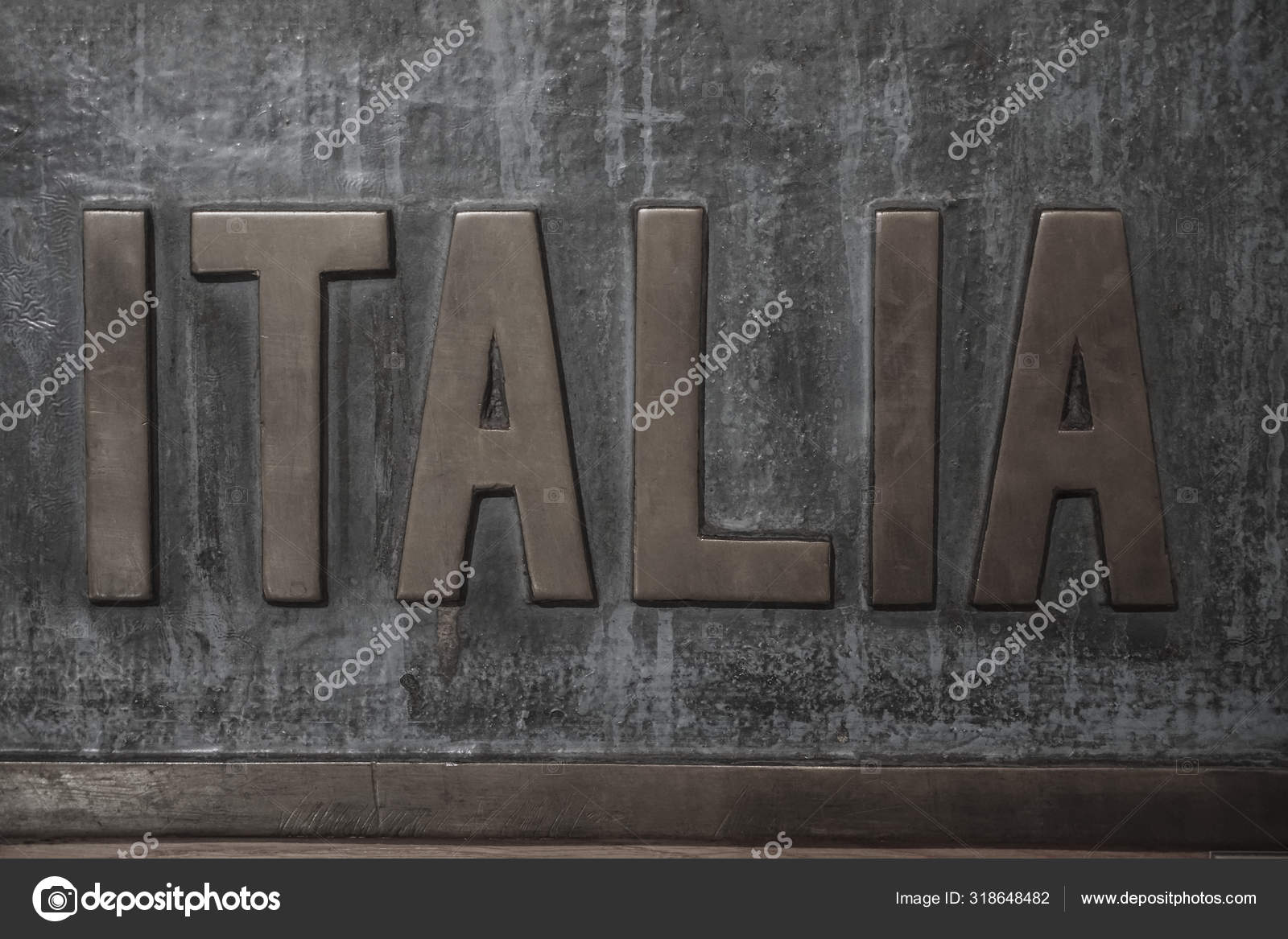 Italia Text Metal Texture Background Education Concept Background Word ...