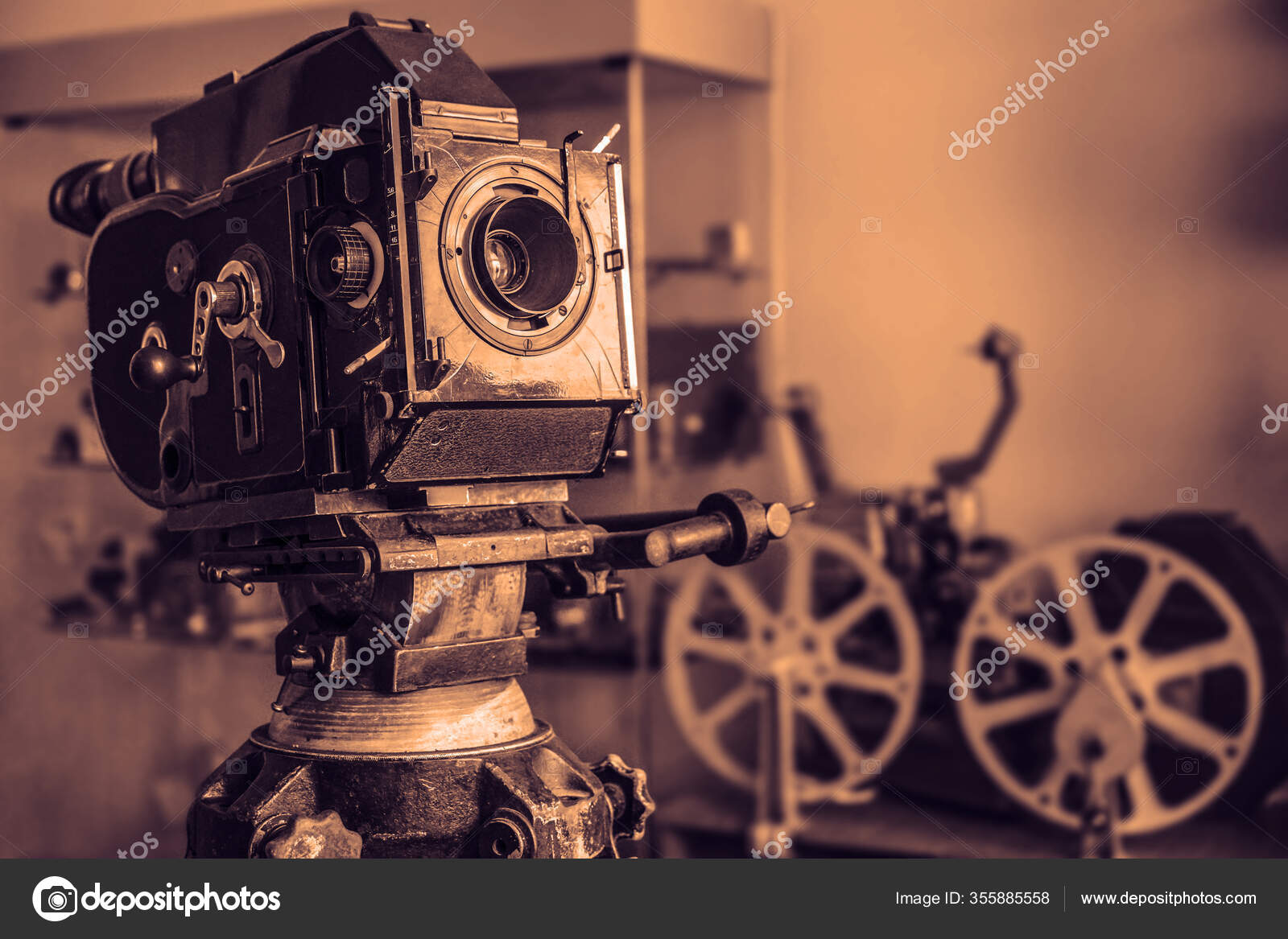 Proiector Film Stil Vechi Încă Viață Aproape Retro Vintage Bandă ...